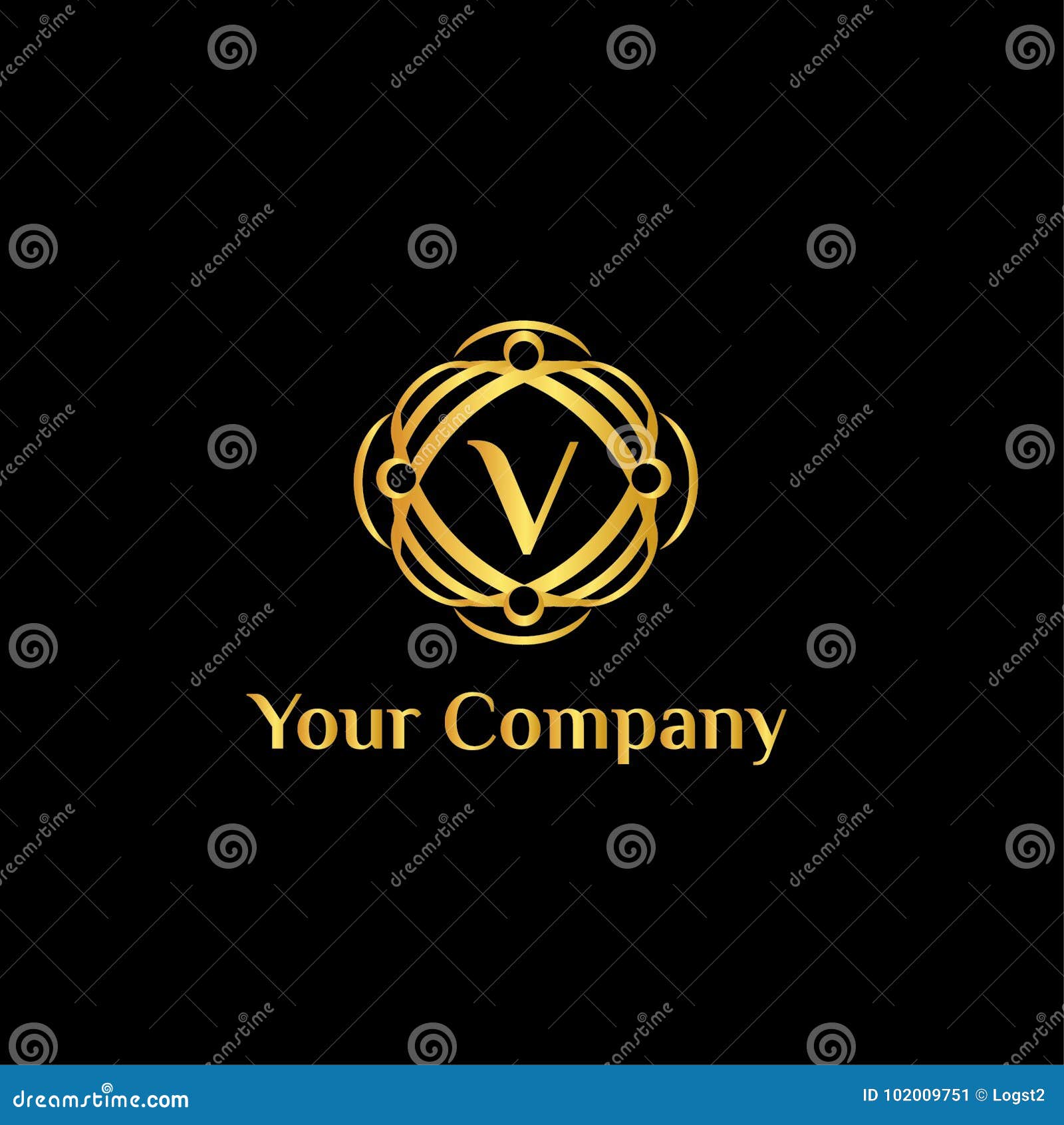 Plantilla Del Logotipo Del Vector De La Marca De La Moda Carta V ...