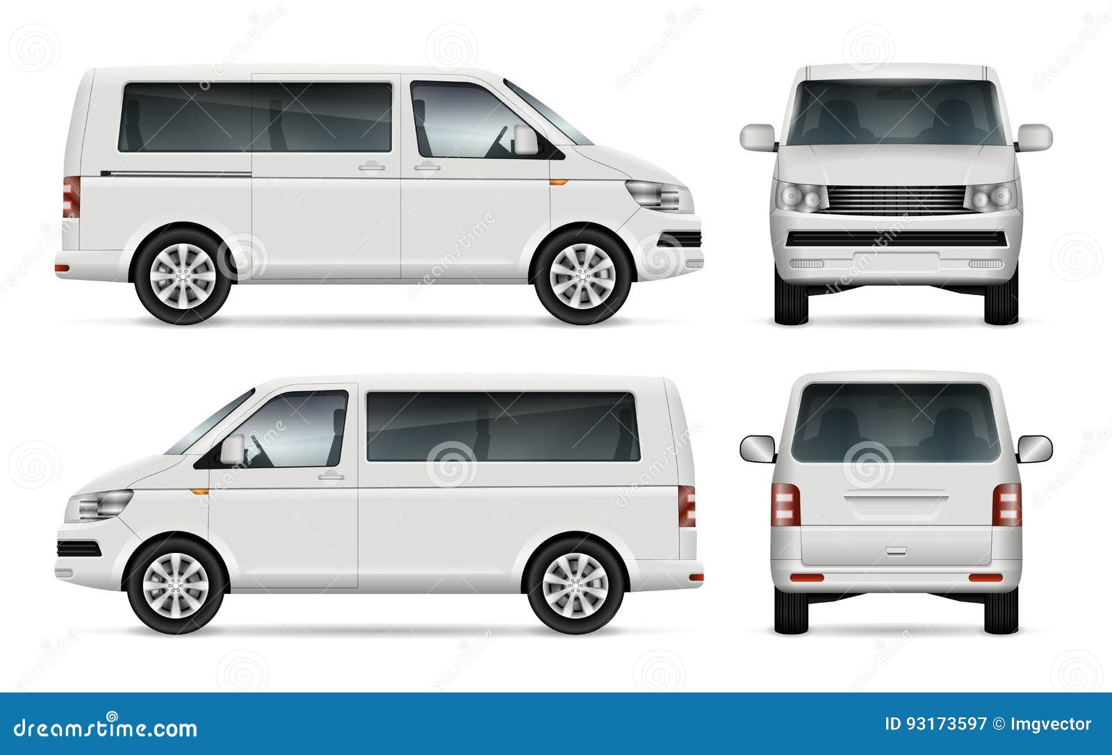 Plantilla Del Vector Del Microbús Ilustración del Vector - Ilustración ...