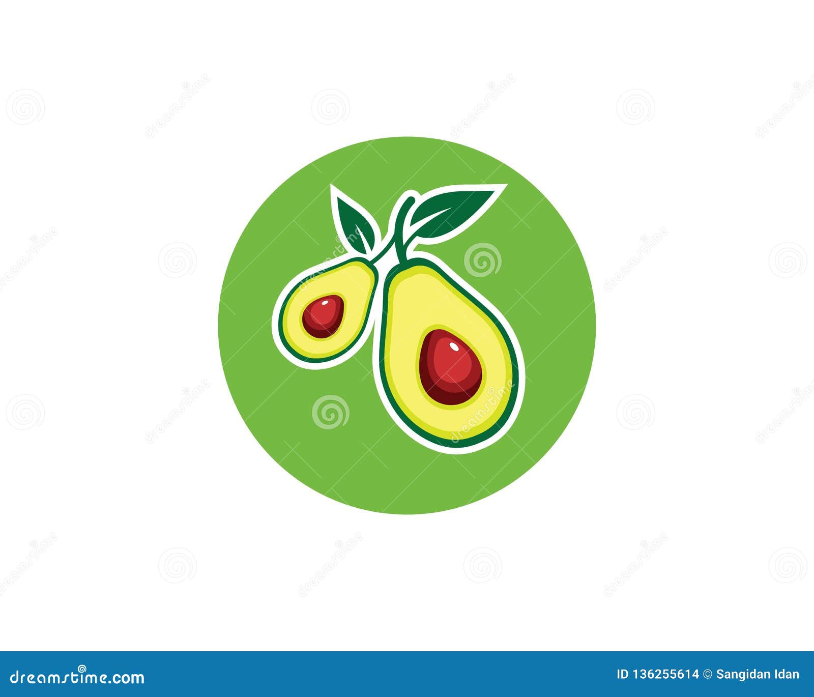 Plantilla Del Vector Del Ejemplo Del Aguacate Ilustración del Vector ...