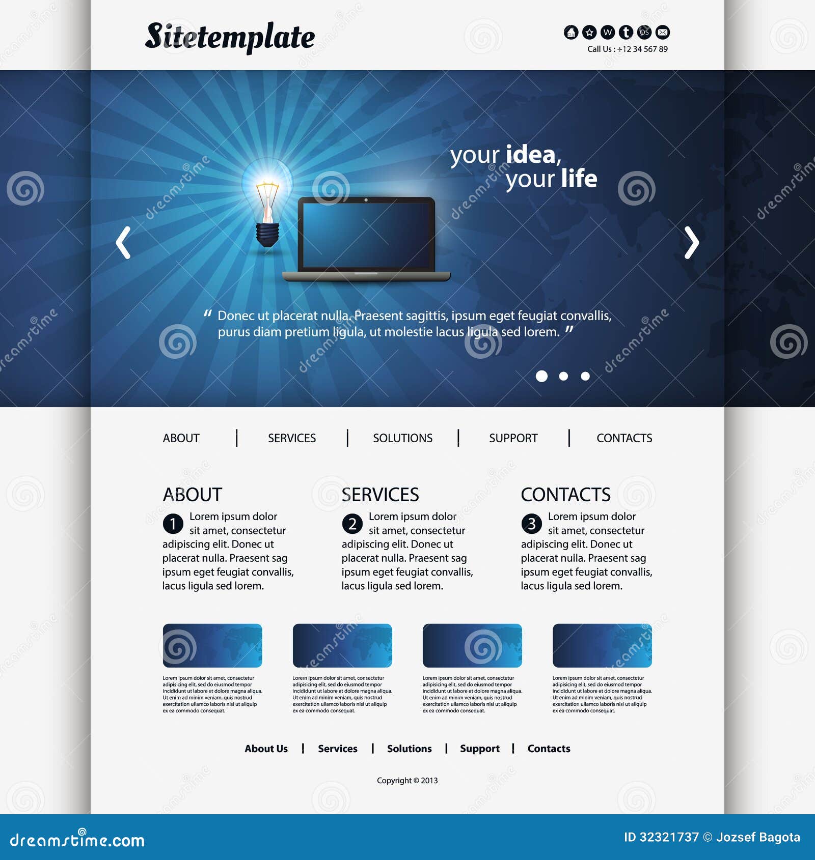 Plantilla del Web site ilustración del vector. Ilustración de editable ...