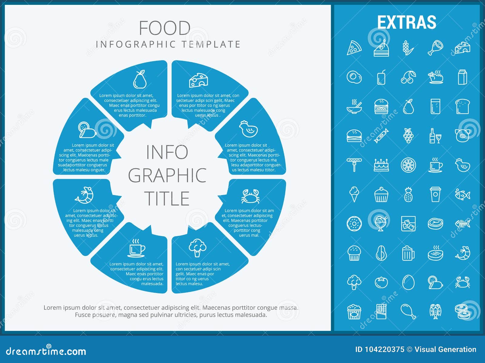 Plantilla, Elementos E Iconos Infographic De La Comida Ilustración del ...