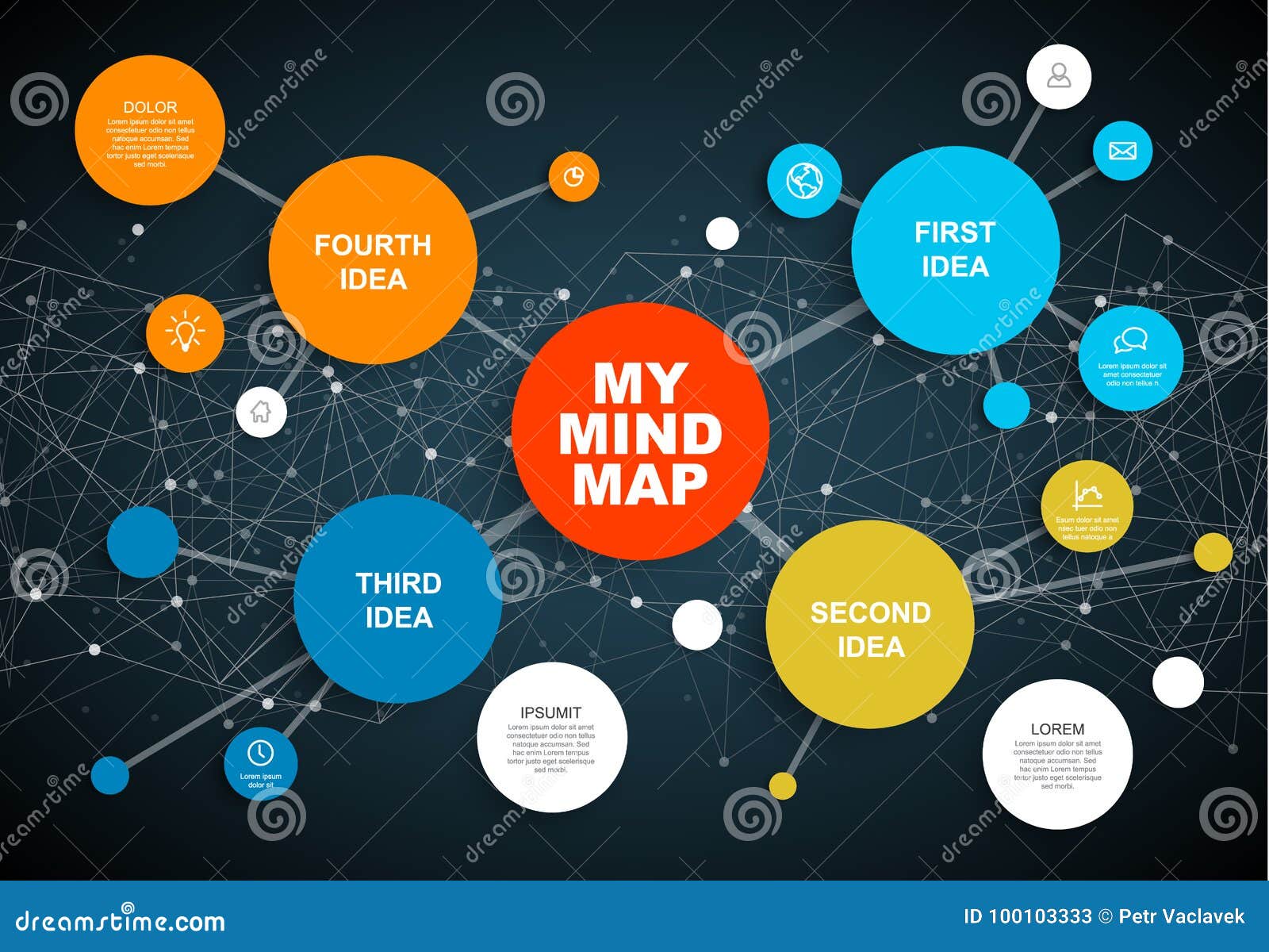 Plantilla Infographic Abstracta Del Mapa De Mente Del Vector Ilustración del Vector ...