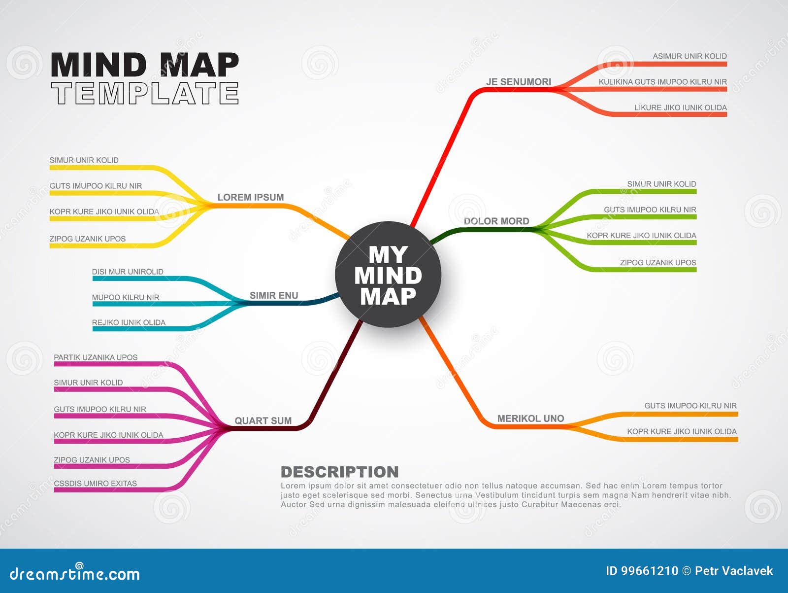 Plantilla Infographic Abstracta Del Mapa De Mente Del Vector Ilustración del Vector ...