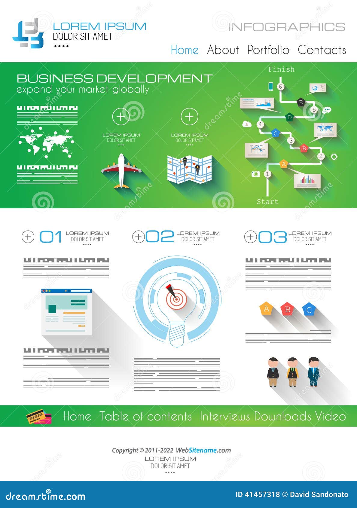 Plantilla Moderna Atractiva Del Web Con Los Elementos Planos De UI Ilustración del Vector ...