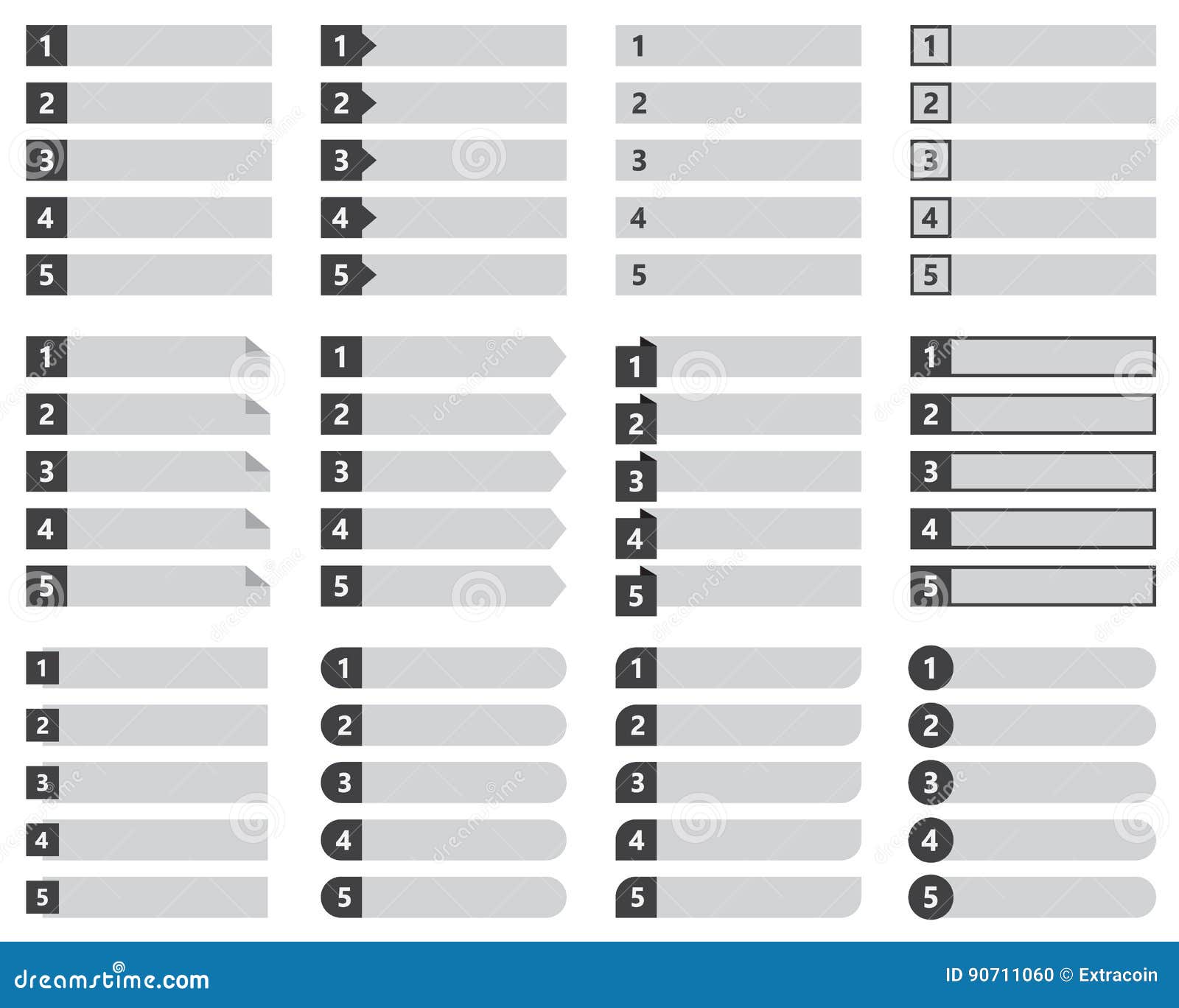 Plantilla Numerada De La Lista, Diseño Del Vector Ilustración del ...
