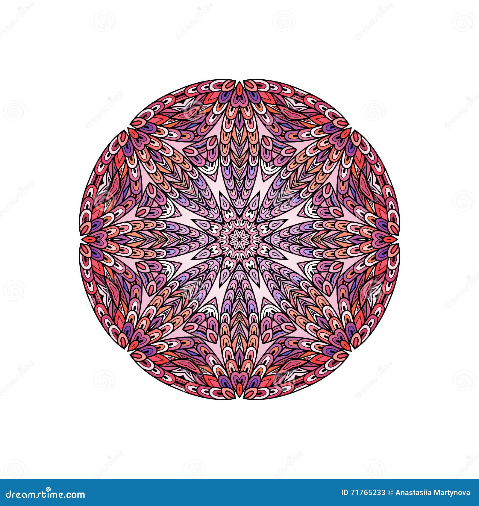 Plantilla Redonda Colorida De La Mandala Ilustración del Vector ...