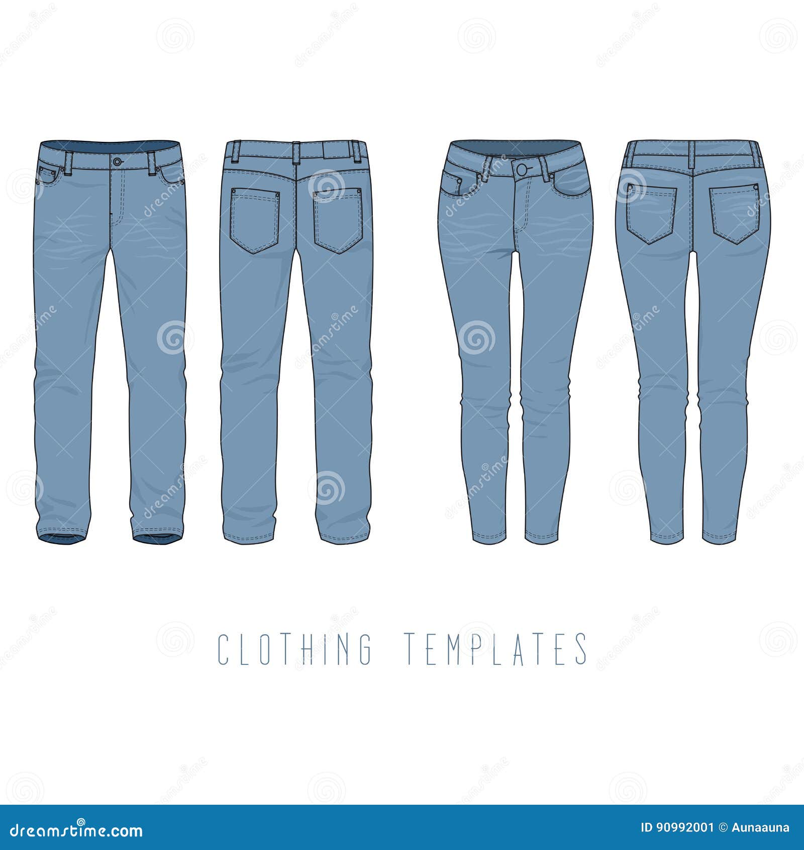 Plantillas De La Ropa Fijadas Ilustración del Vector - Ilustración de ...