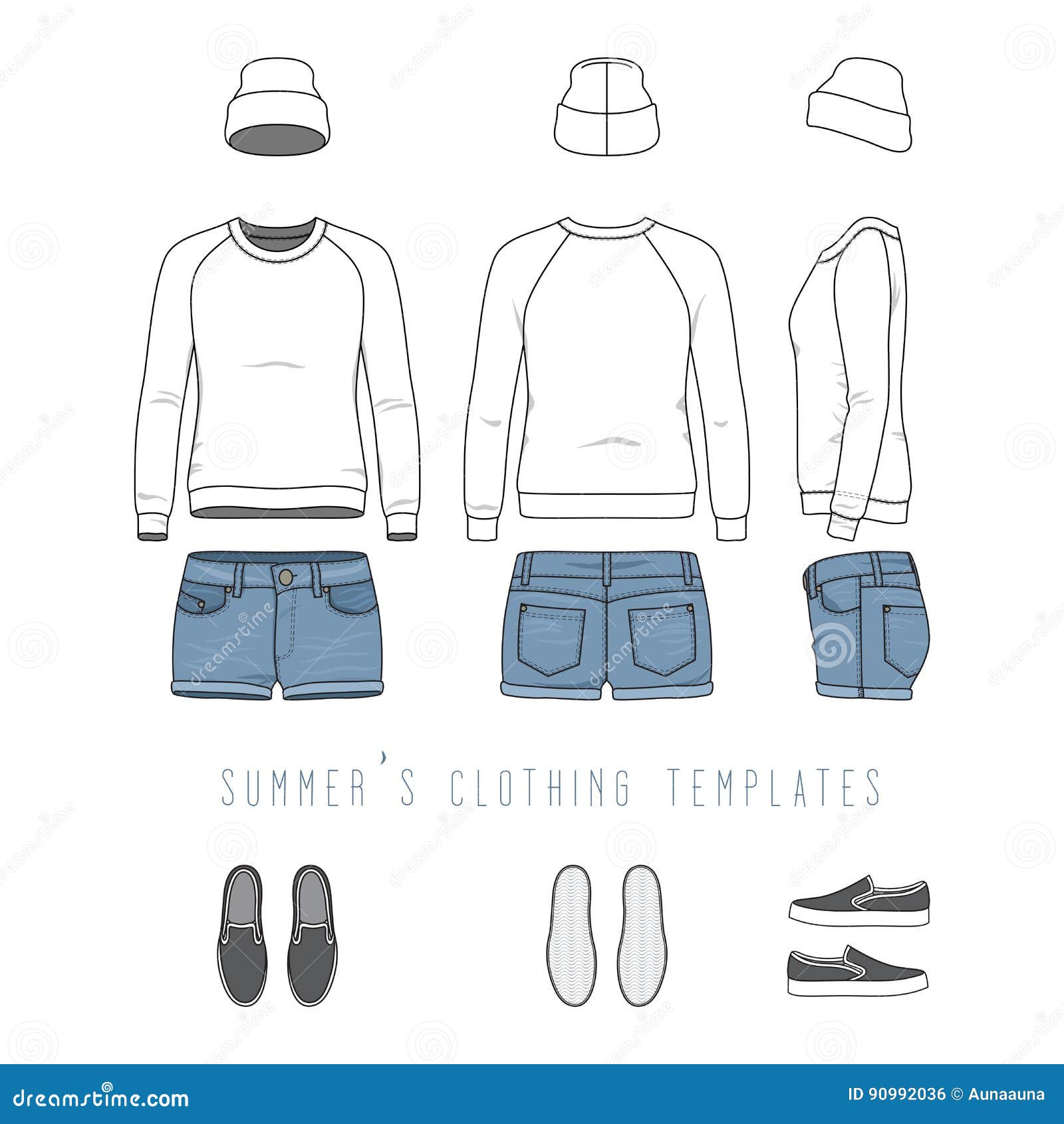 Plantillas De La Ropa Fijadas Ilustración del Vector - Ilustración de ...