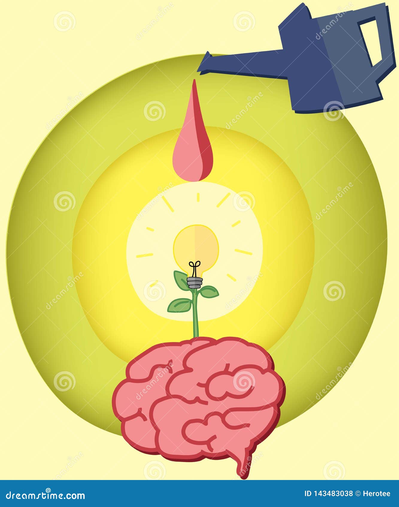 Planting Ideas on the Brain Stock Vector - Illustration of plant ...