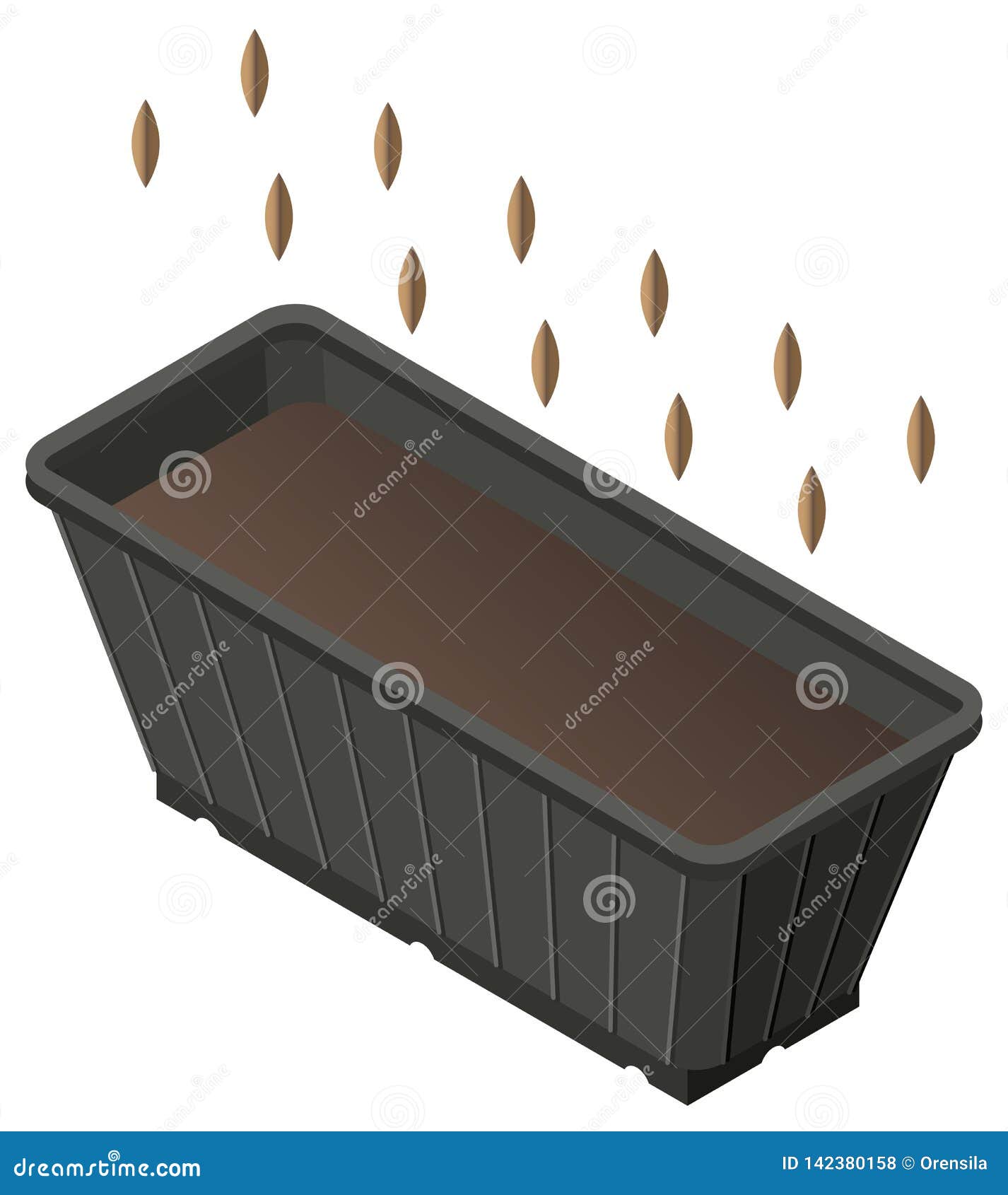Planting Seed in Box with Ground for Seedlings. Isometric Icon Stock ...