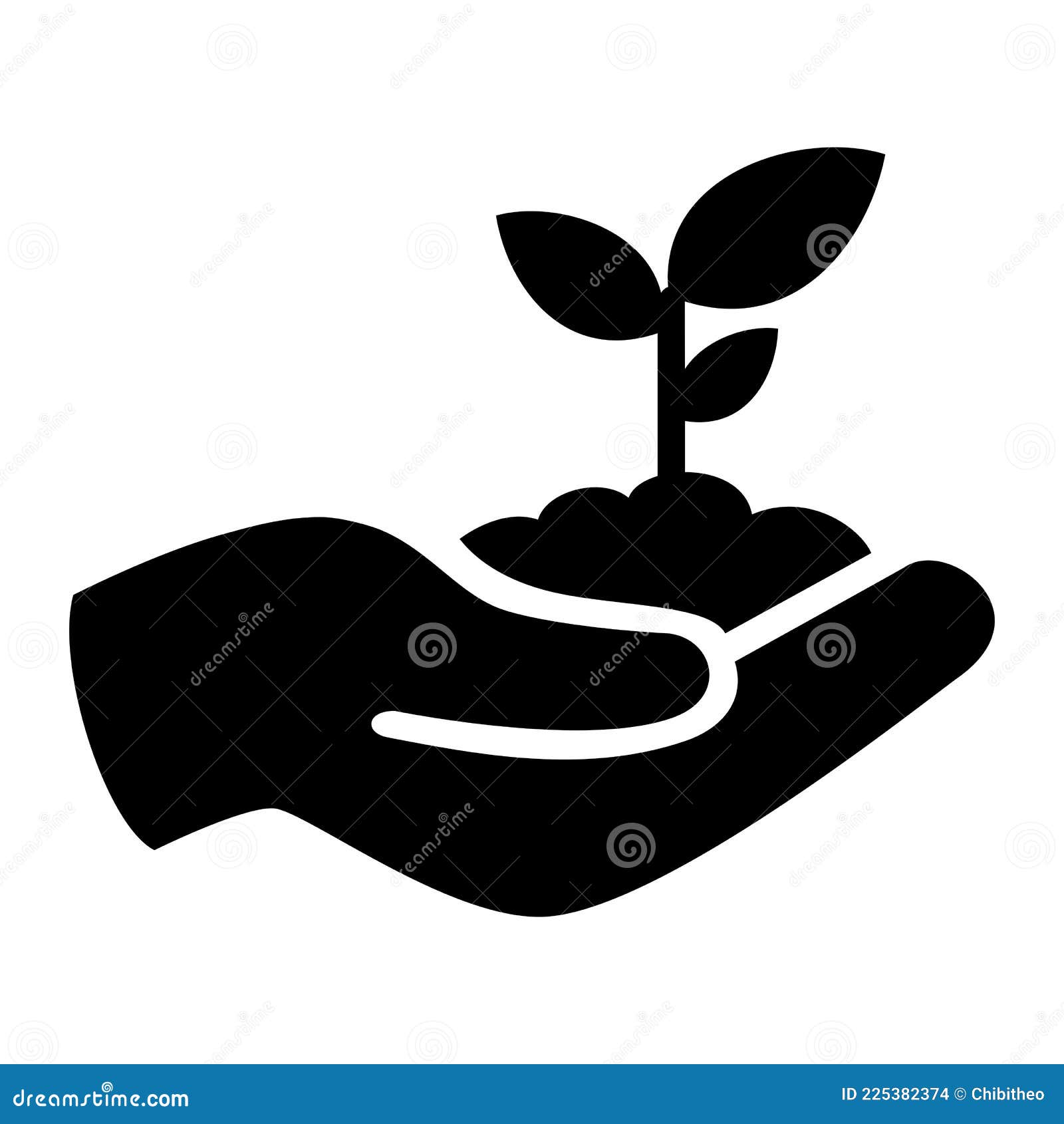 Planting Tree Move by Hand Icon. Plant New Tree Vector Stock Vector ...