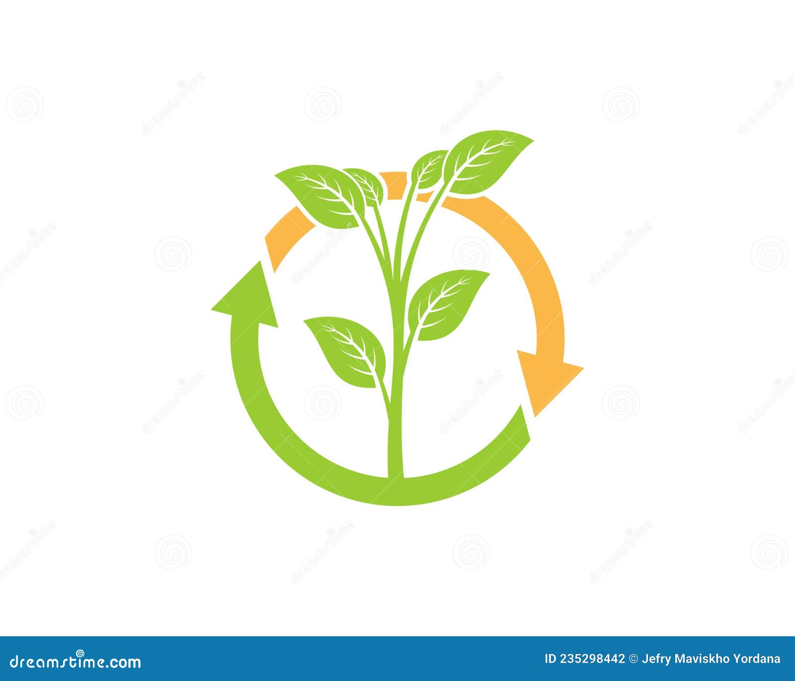 Planting Tree in the Upside Down Arrow Stock Illustration ...