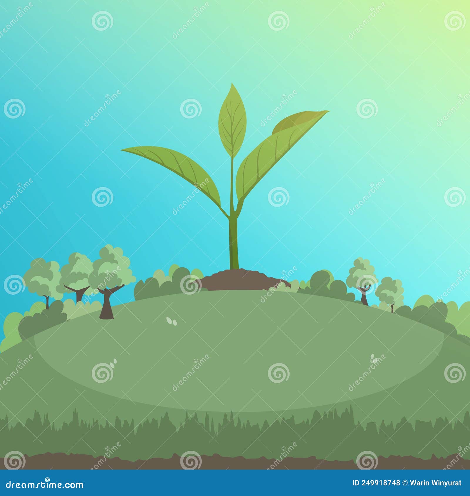 Planting for World Environment Day Stock Vector - Illustration of ...
