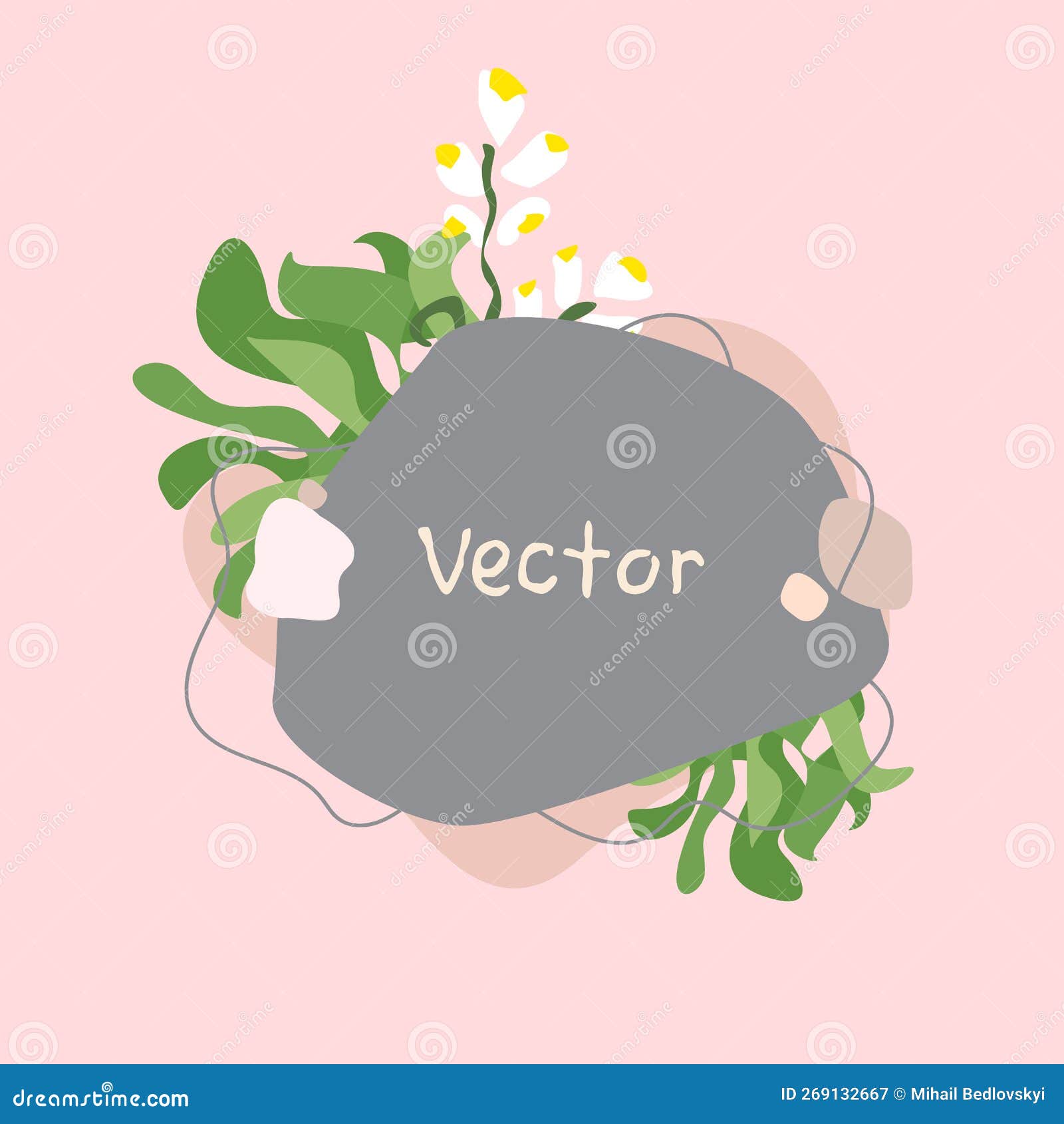 Vector Background in Simple Abstract Style and Empty Frame for Text ...