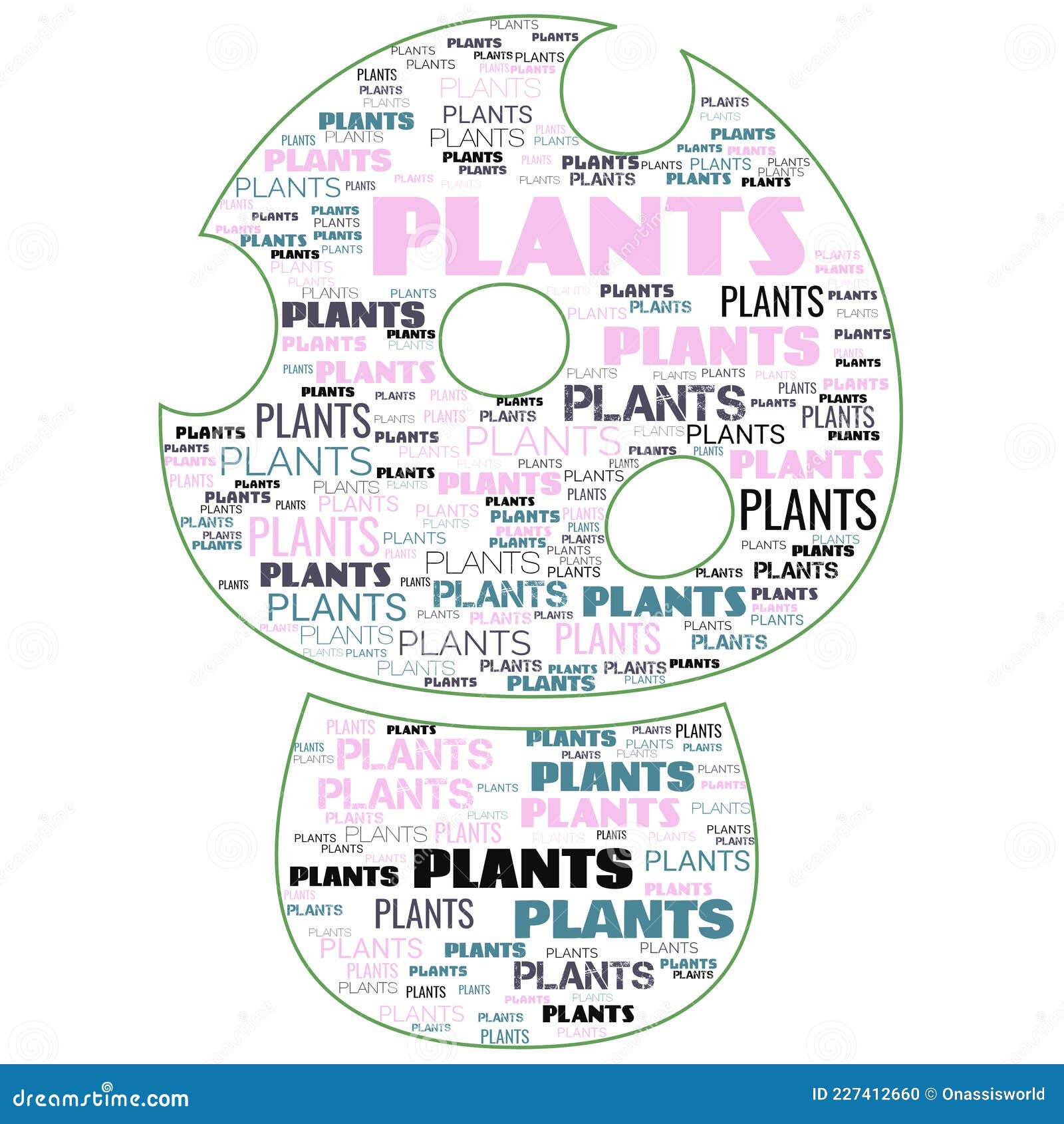 Plants Cutouts Shapes Abstract Text Stock Illustration - Illustration ...