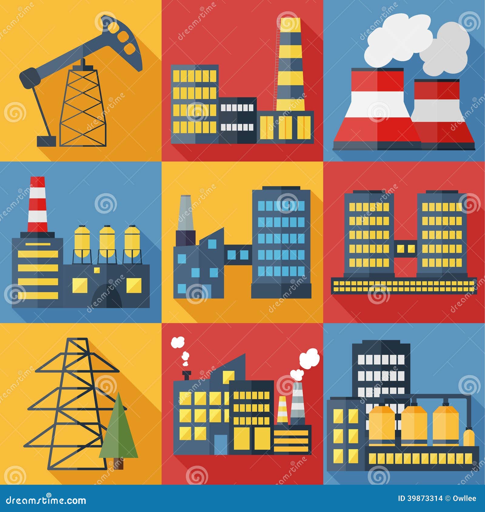 Factories Vector Set, Cartoon Style | CartoonDealer.com #81009651