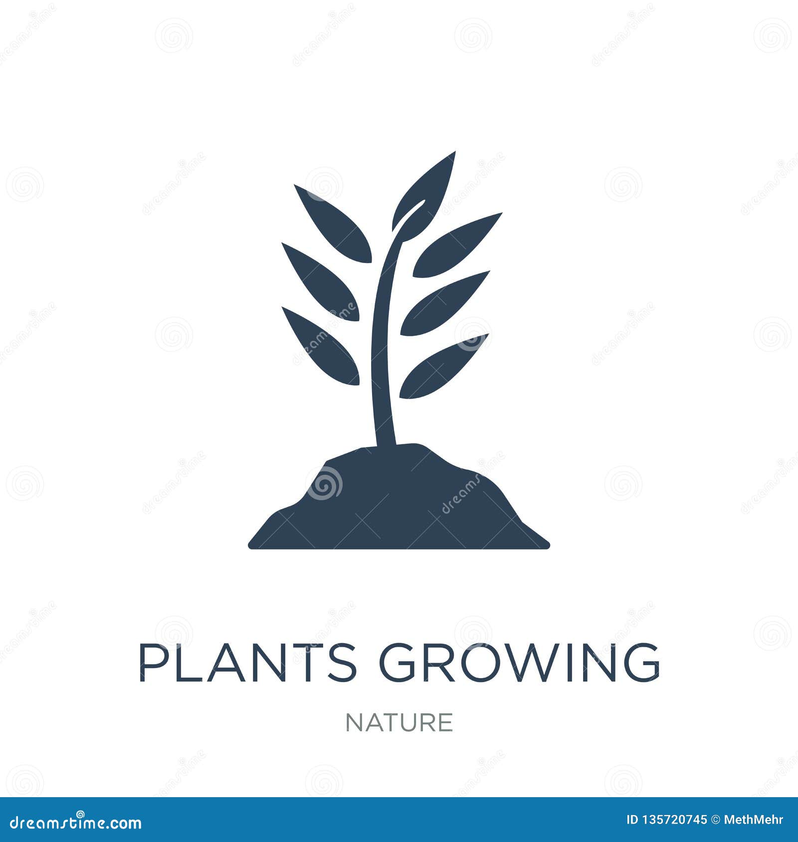 Plants Growing Icon in Trendy Design Style. Plants Growing Icon ...