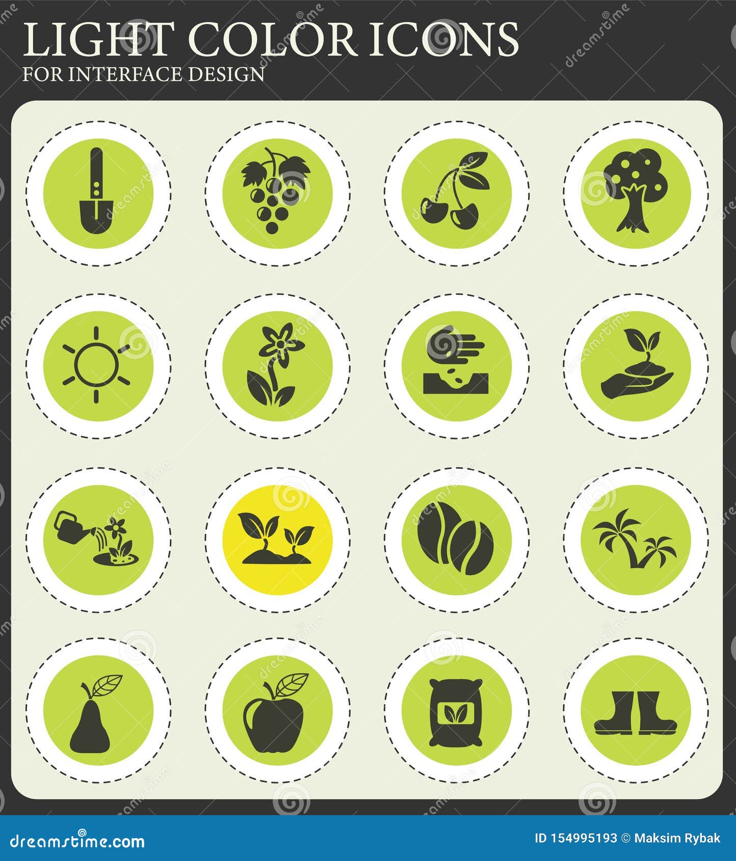 Plants icon set stock vector. Illustration of crops - 154995193