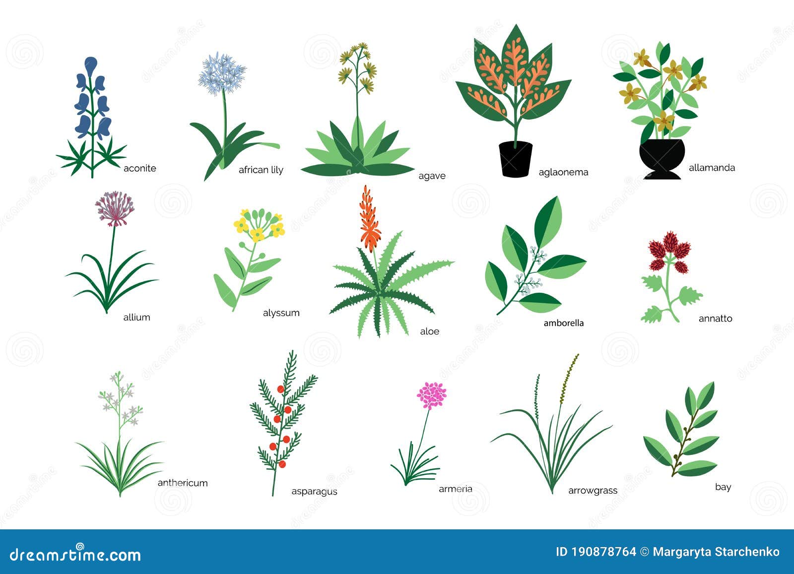 Plants icons collection stock vector. Illustration of african - 190878764
