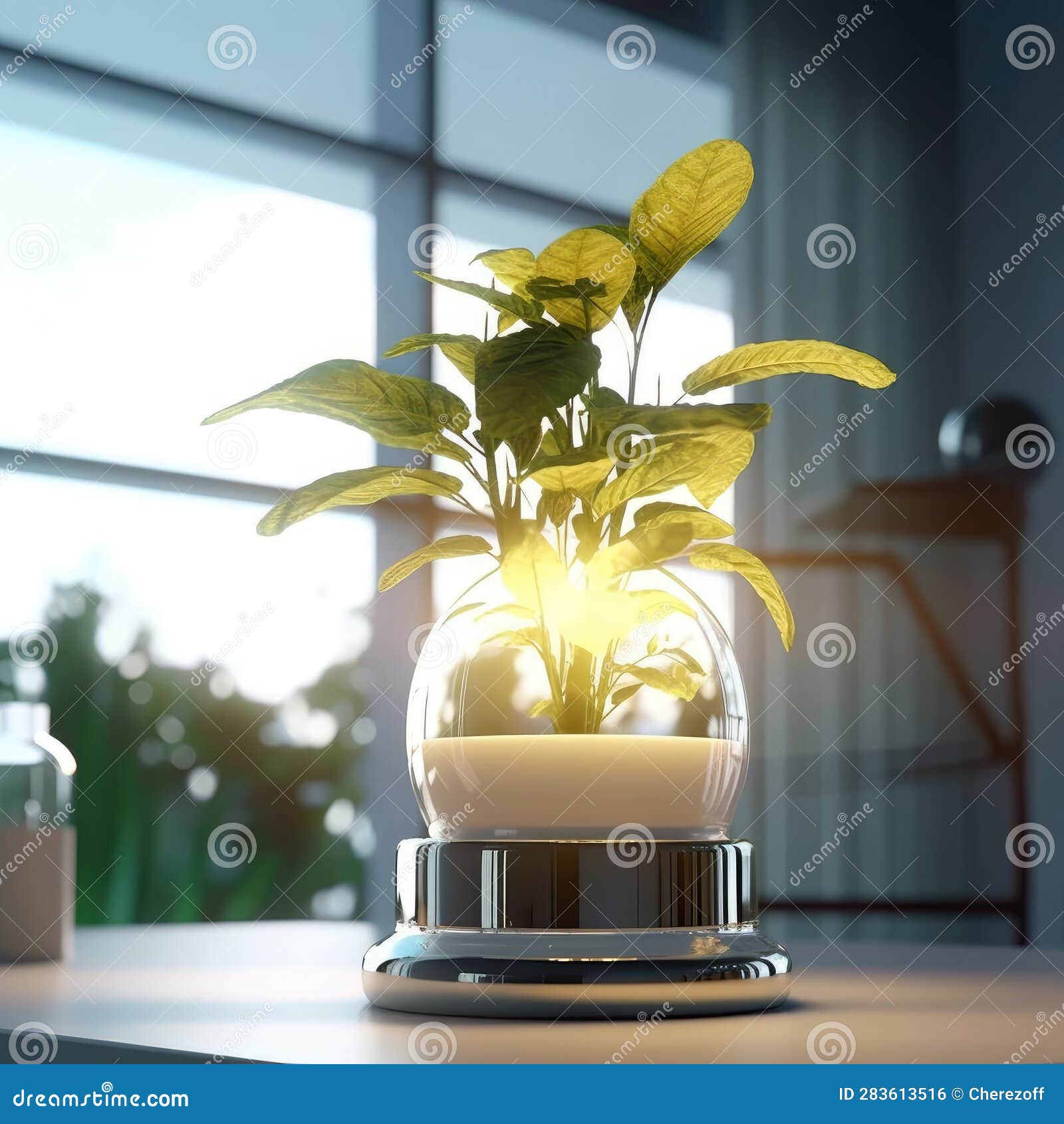 Plants in the Laboratory of the Future Stock Illustration ...