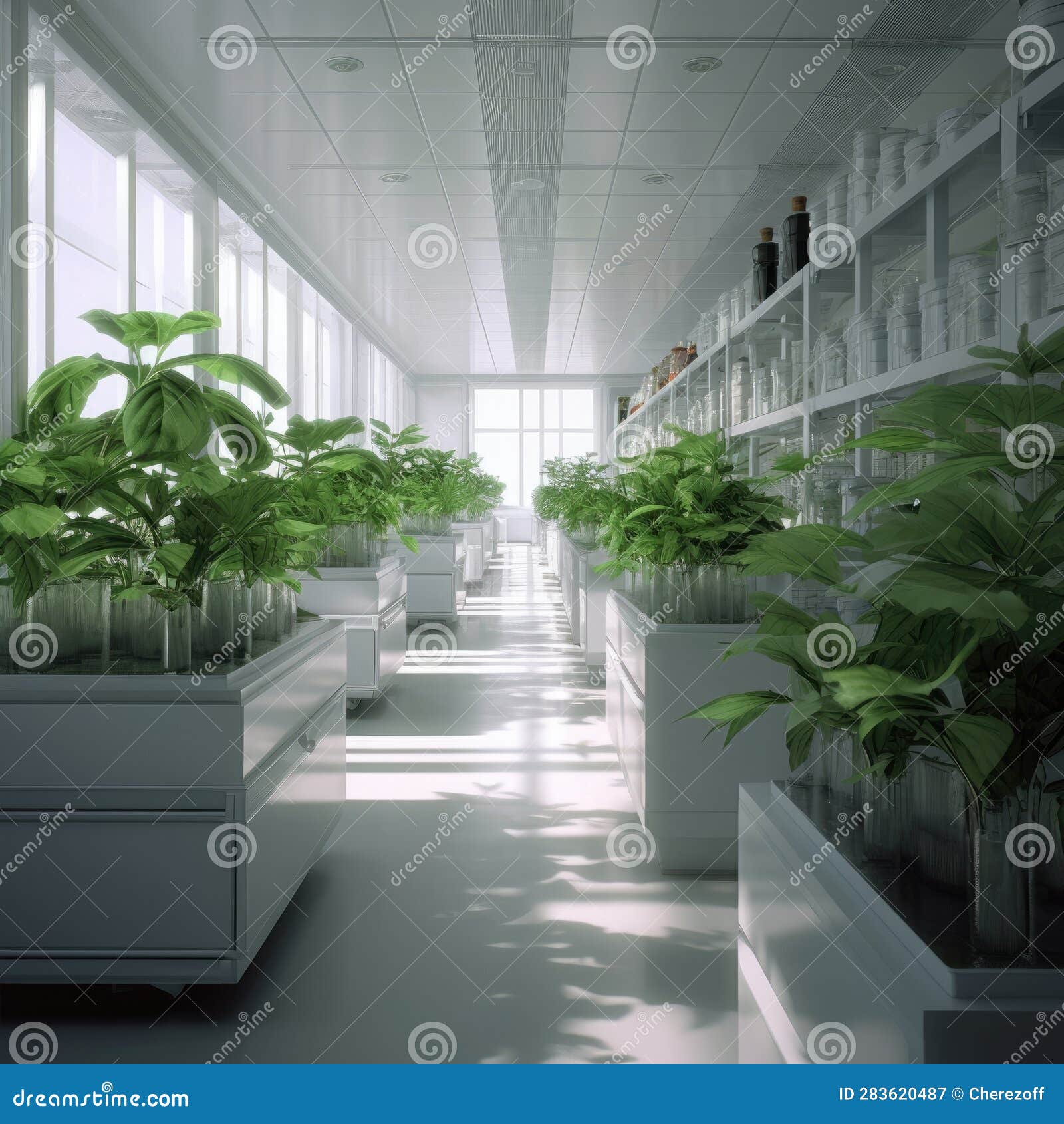 Plants in the Laboratory of the Future Stock Image - Image of organic ...