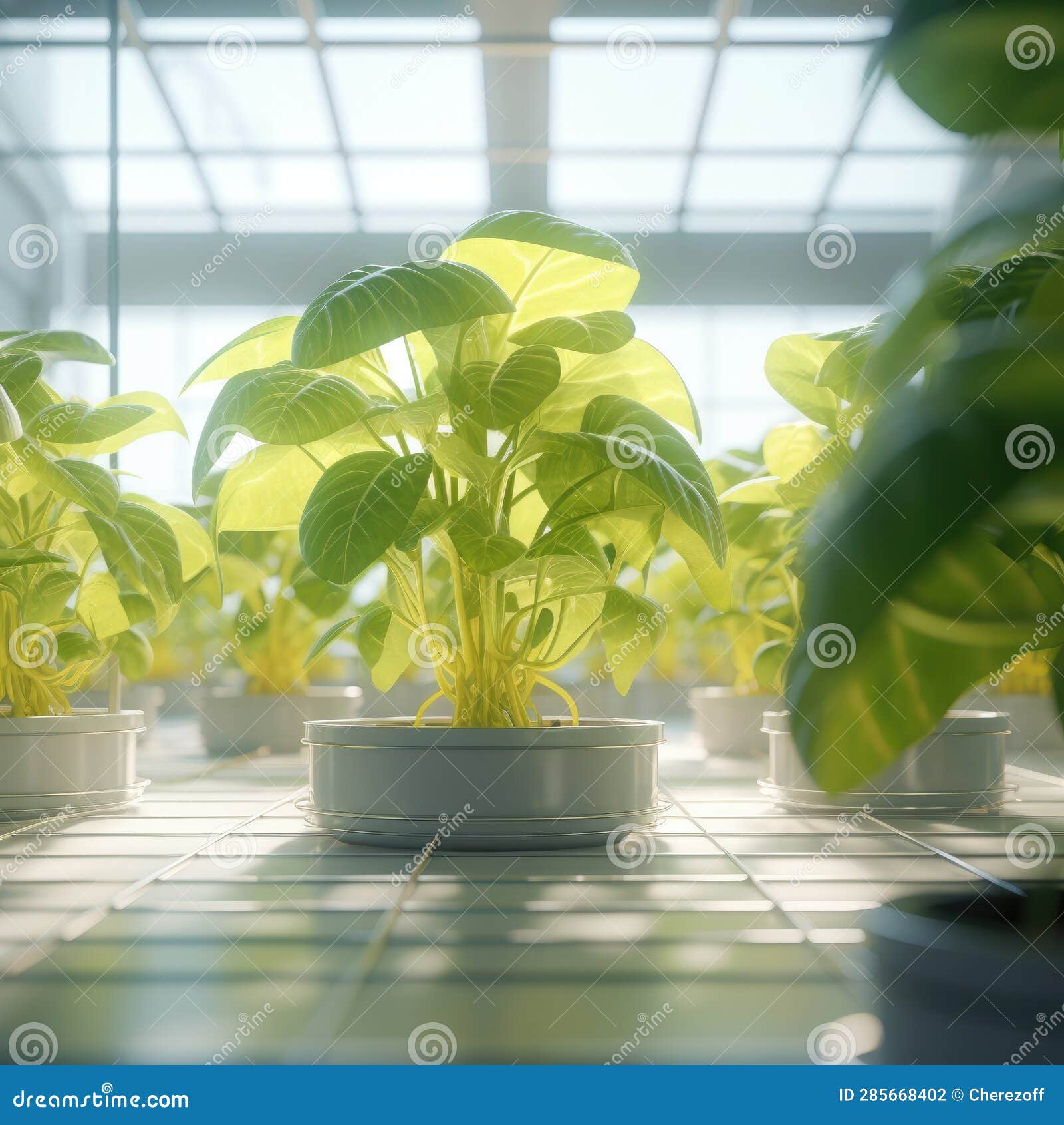 Plants in the Laboratory of the Future Stock Illustration ...