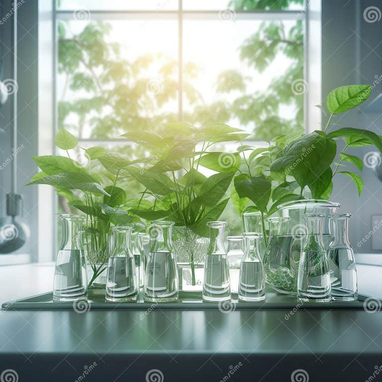 Plants in the Laboratory of the Future Stock Illustration ...
