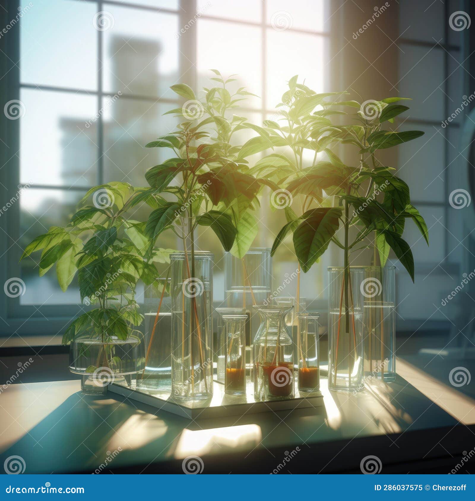 Plants in the Laboratory of the Future Stock Illustration ...