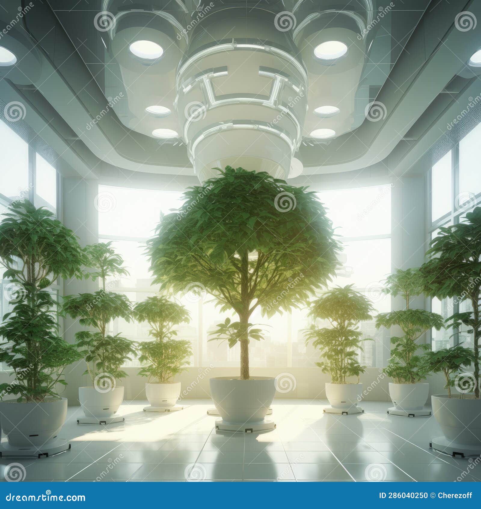 Plants in the Laboratory of the Future Stock Illustration ...