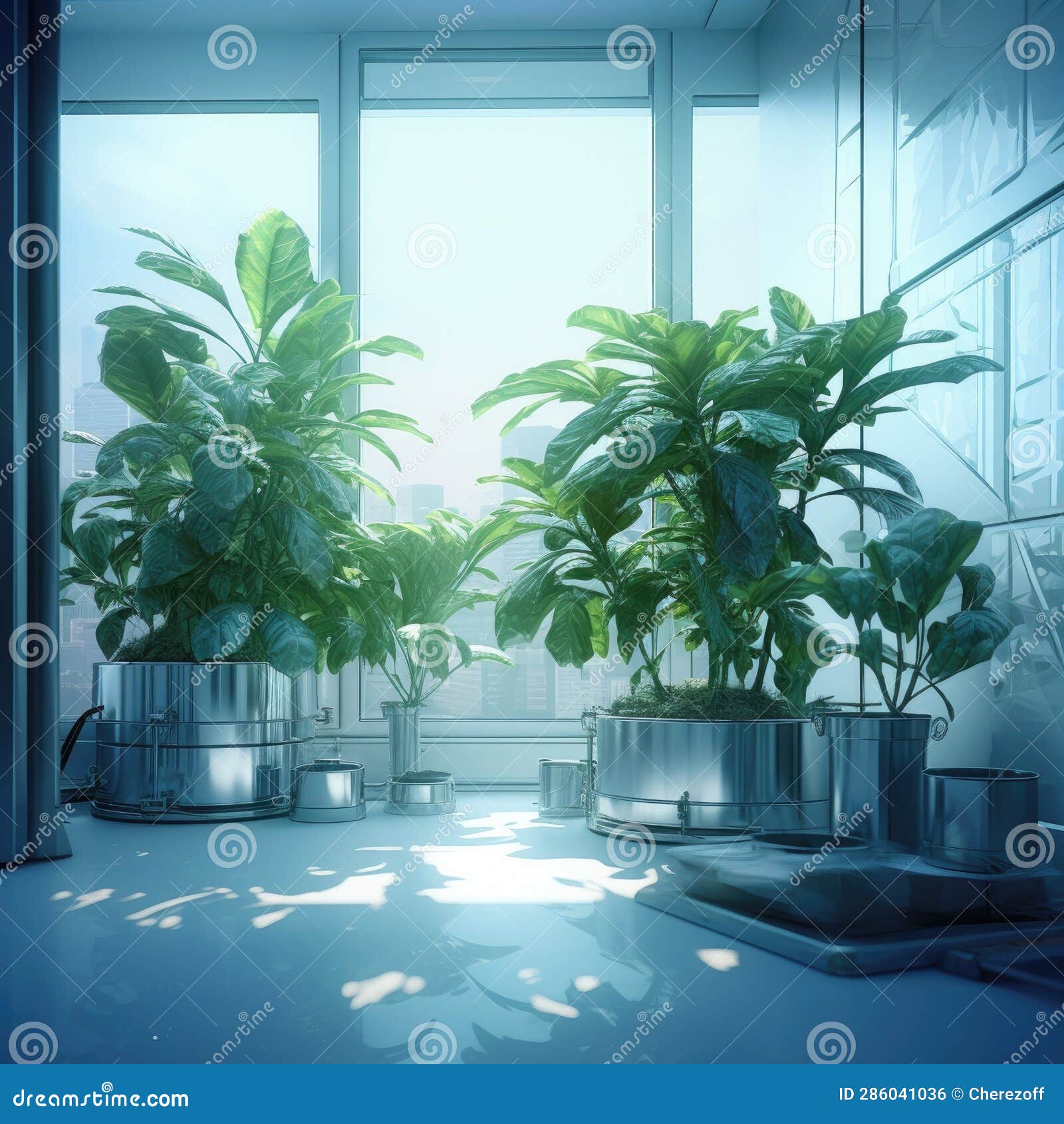 Plants in the Laboratory of the Future Stock Illustration ...