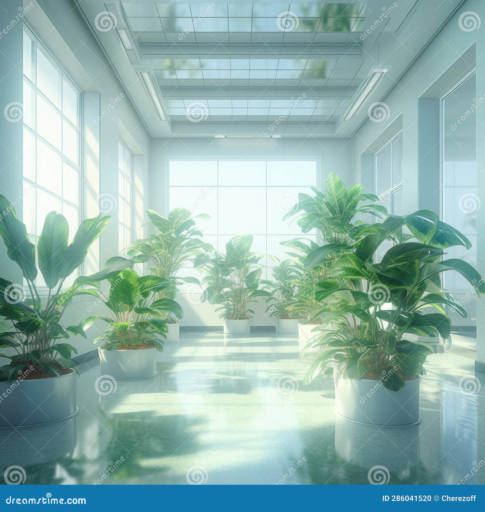 Plants in the Laboratory of the Future Stock Illustration ...