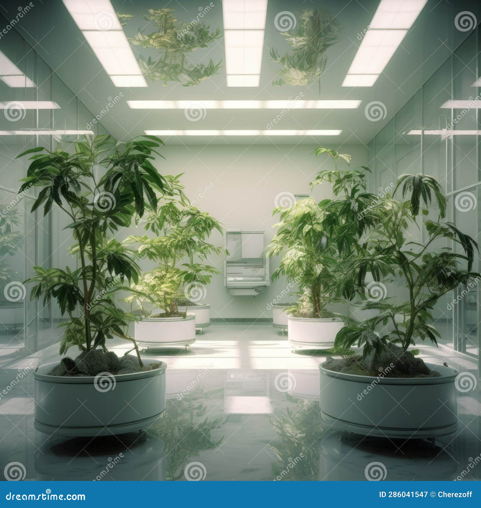 Plants in the Laboratory of the Future Stock Illustration ...