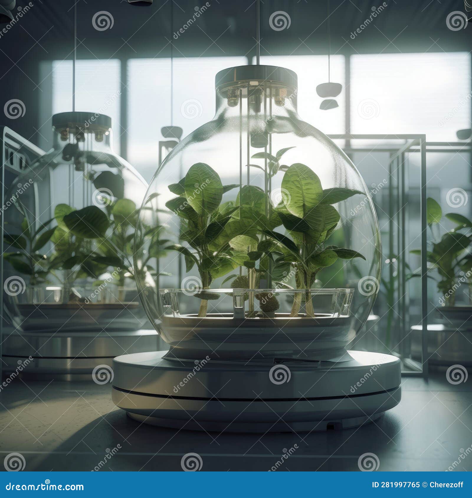 Plants in the Laboratory of the Future Stock Illustration ...
