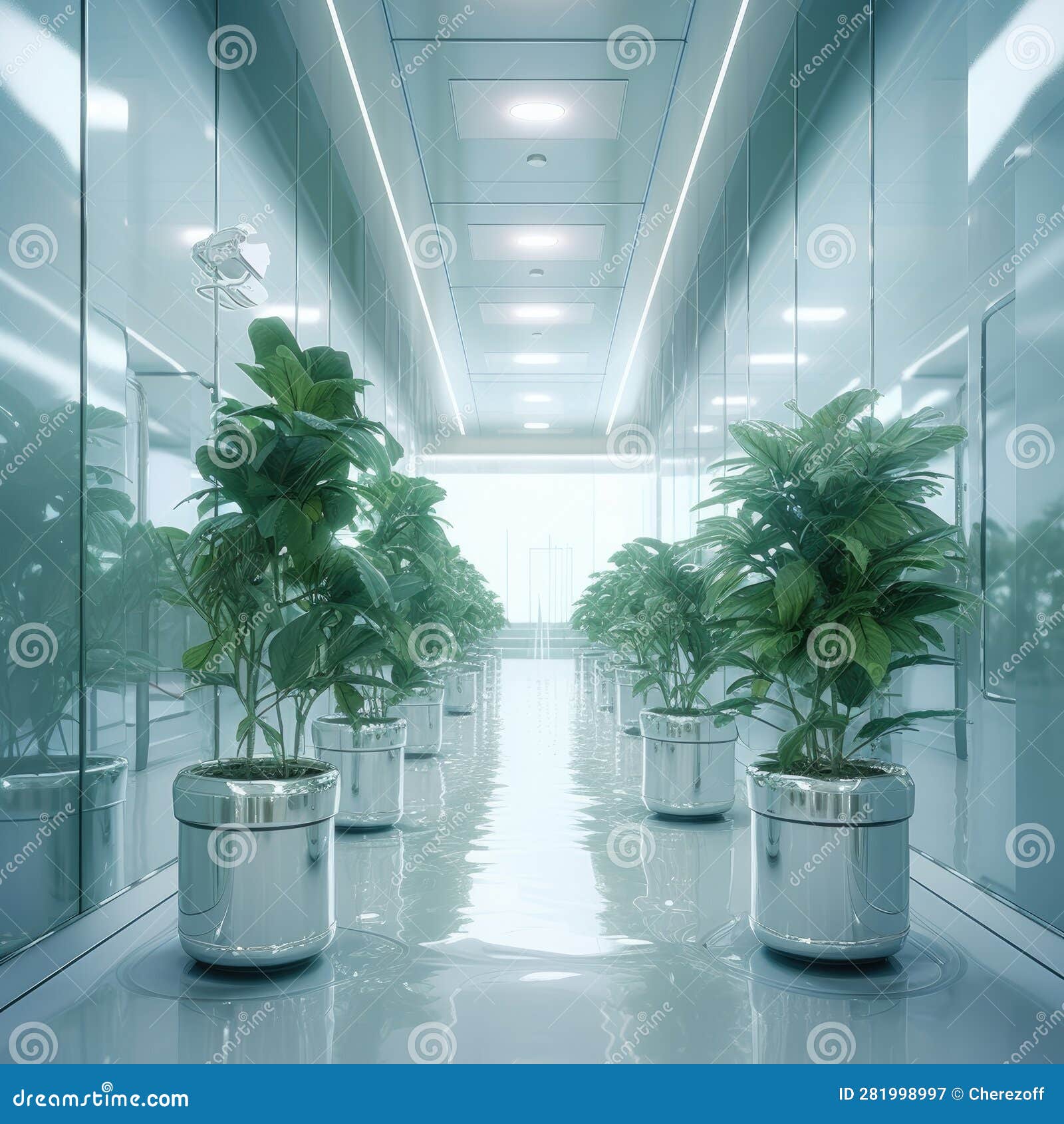 Plants in the Laboratory of the Future Stock Illustration ...