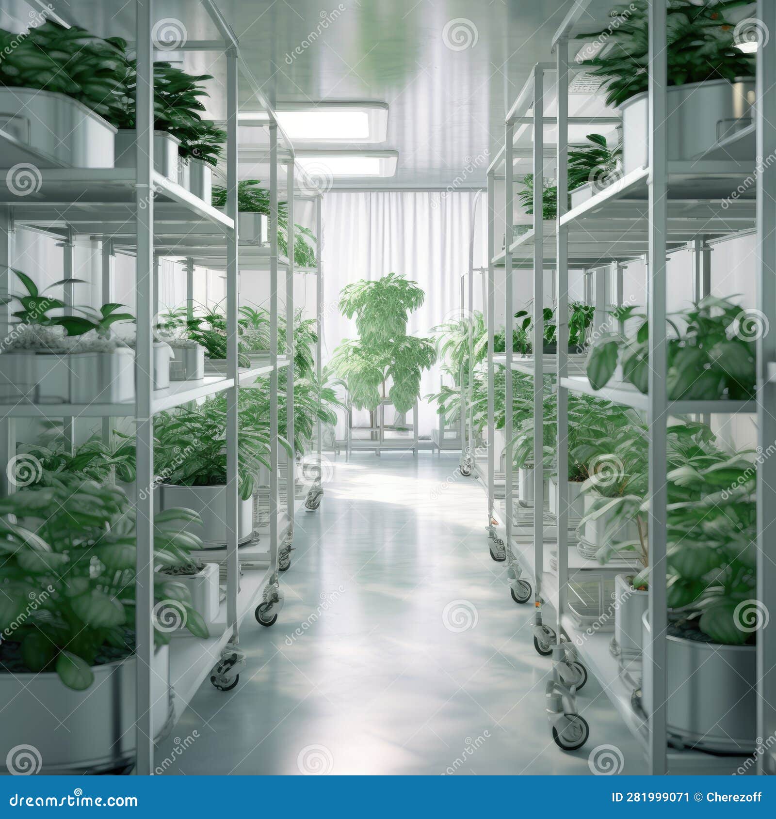 Plants in the Laboratory of the Future Stock Illustration ...