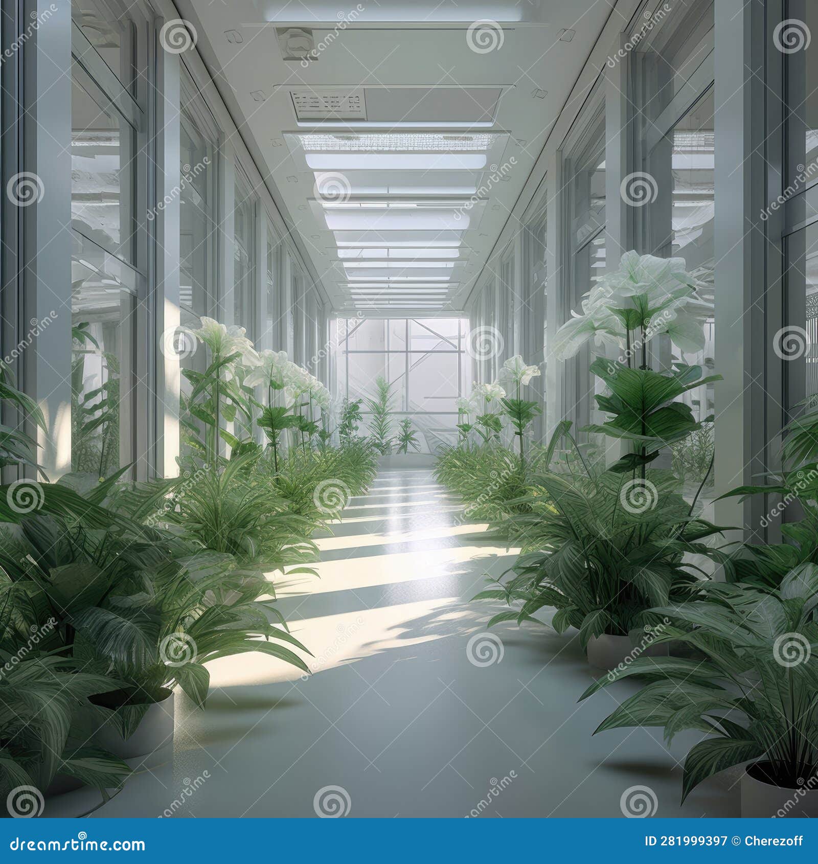 Plants in the Laboratory of the Future Stock Illustration ...