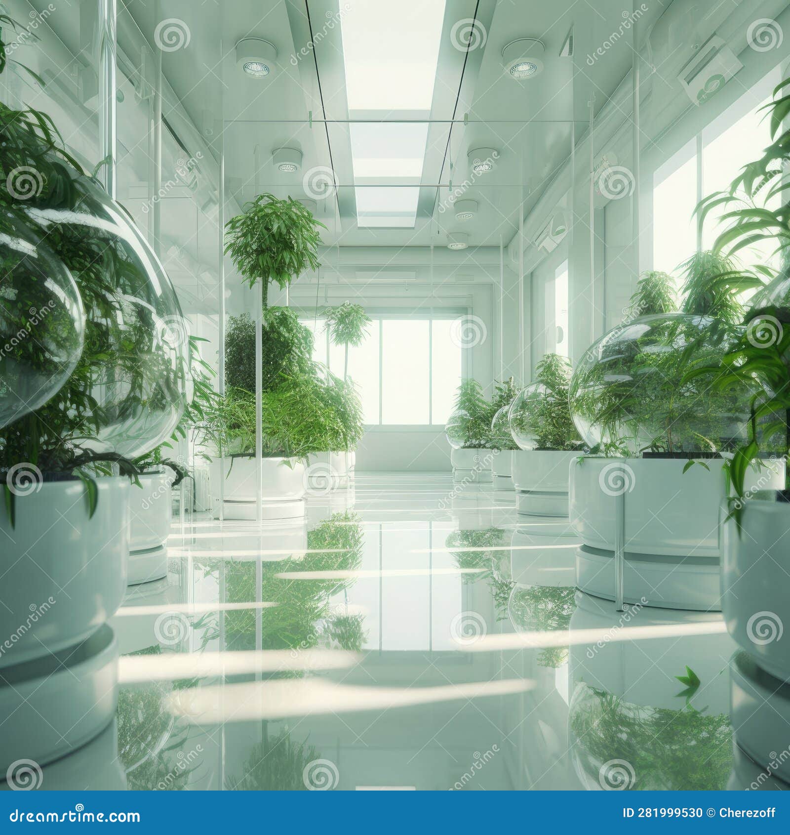 Plants in the Laboratory of the Future Stock Illustration ...