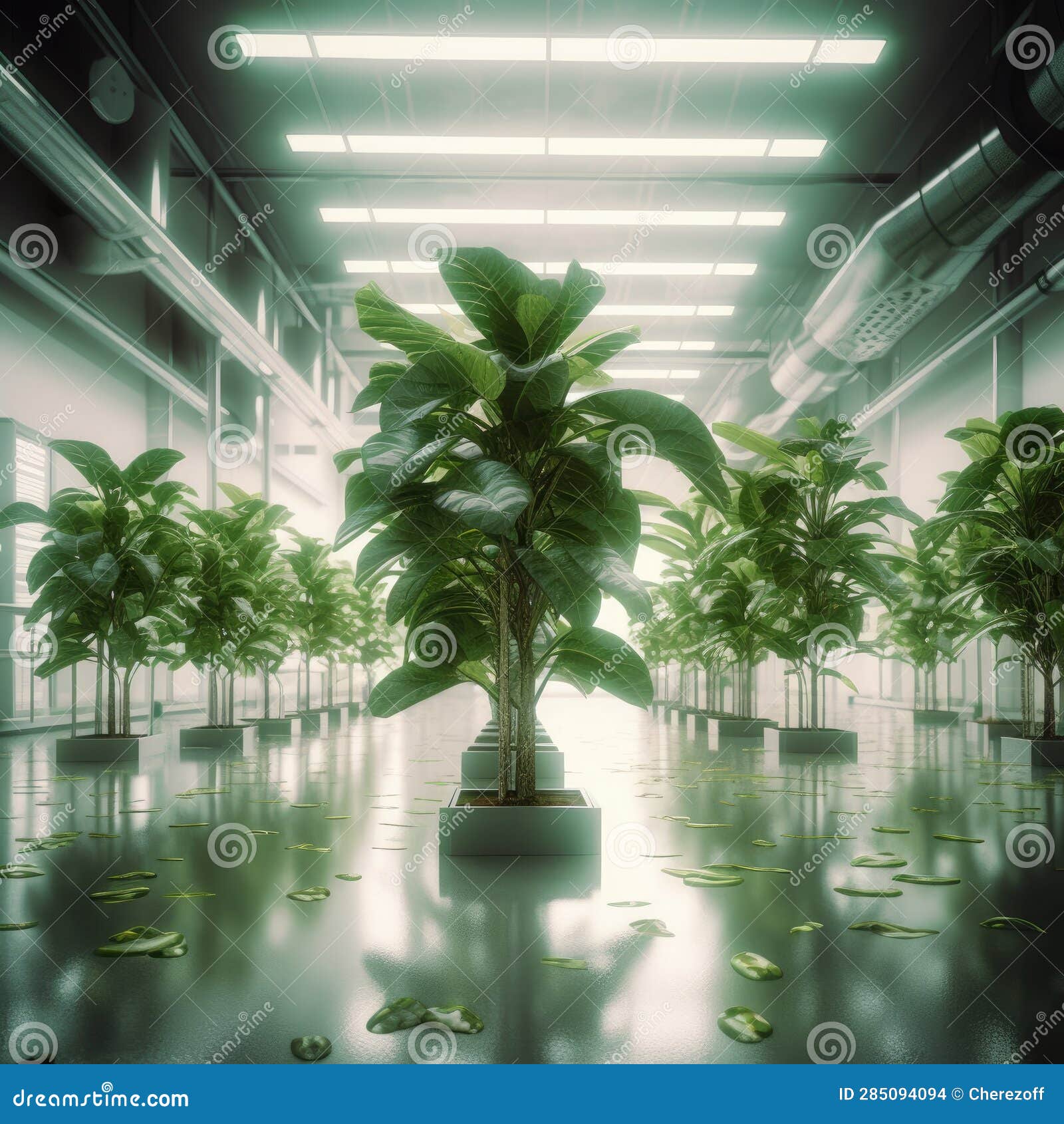 Plants in the Laboratory of the Future Stock Illustration ...