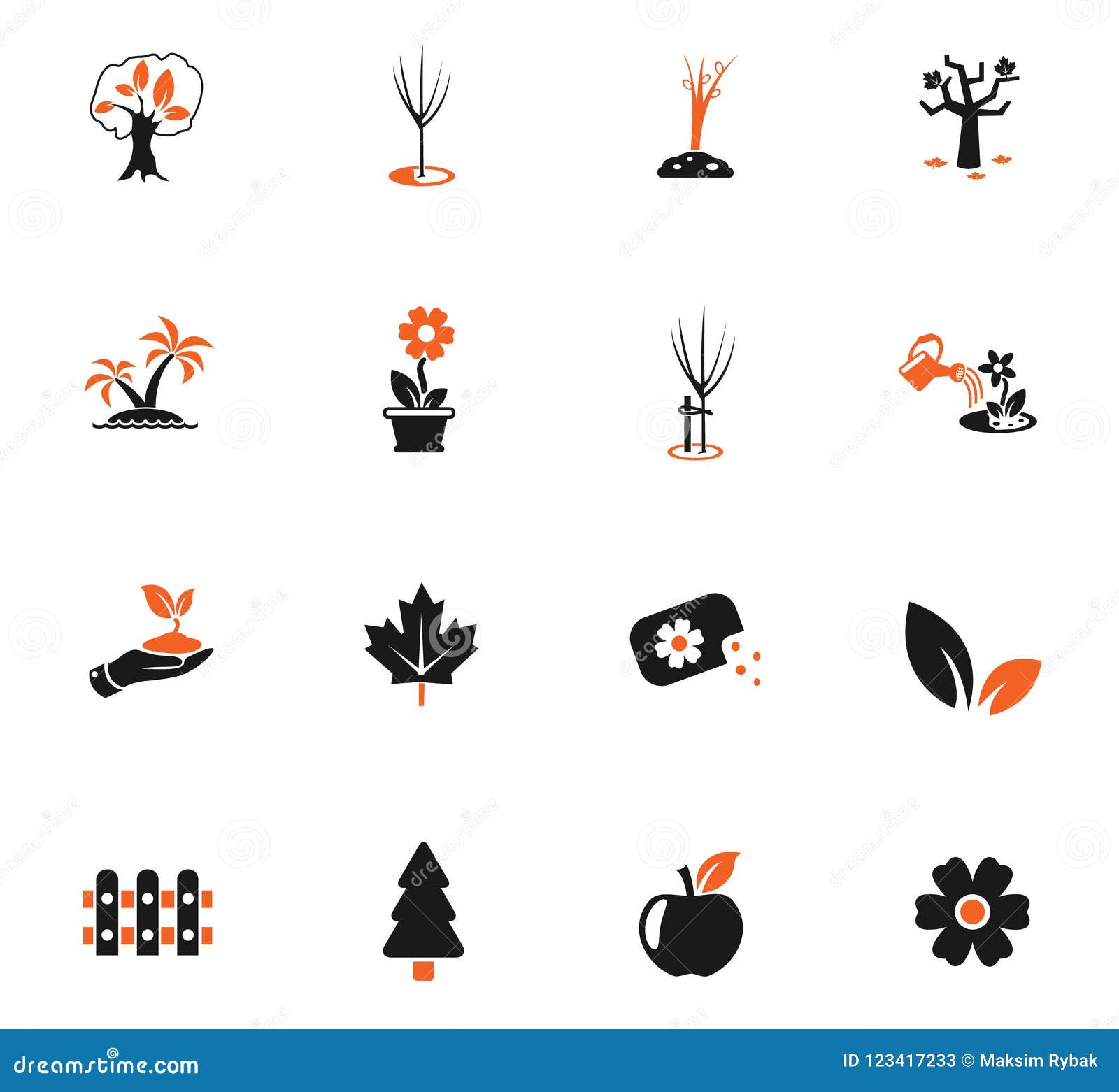 Plants tools icon set stock vector. Illustration of garter - 123417233