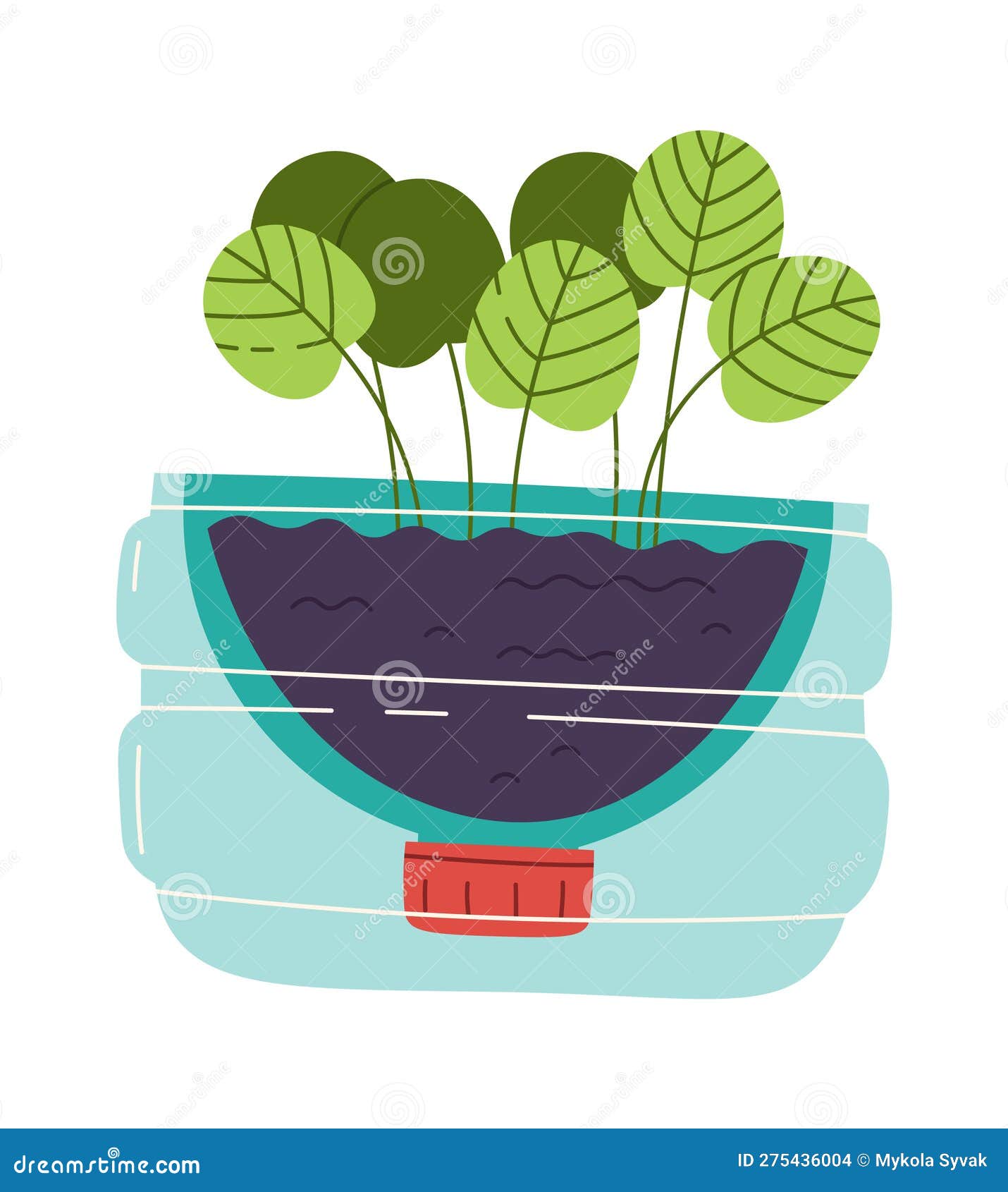 Plants in Plastic Bottle stock vector. Illustration of concept - 275436004