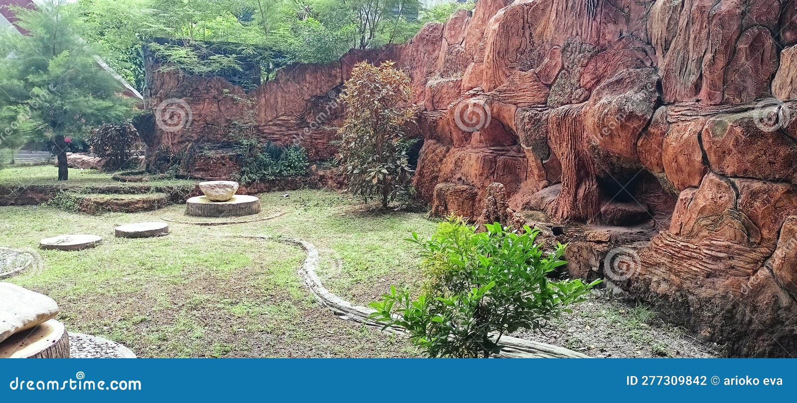 Plants in a Primitive Man-made Rock-walled Garden Stock Photo - Image ...