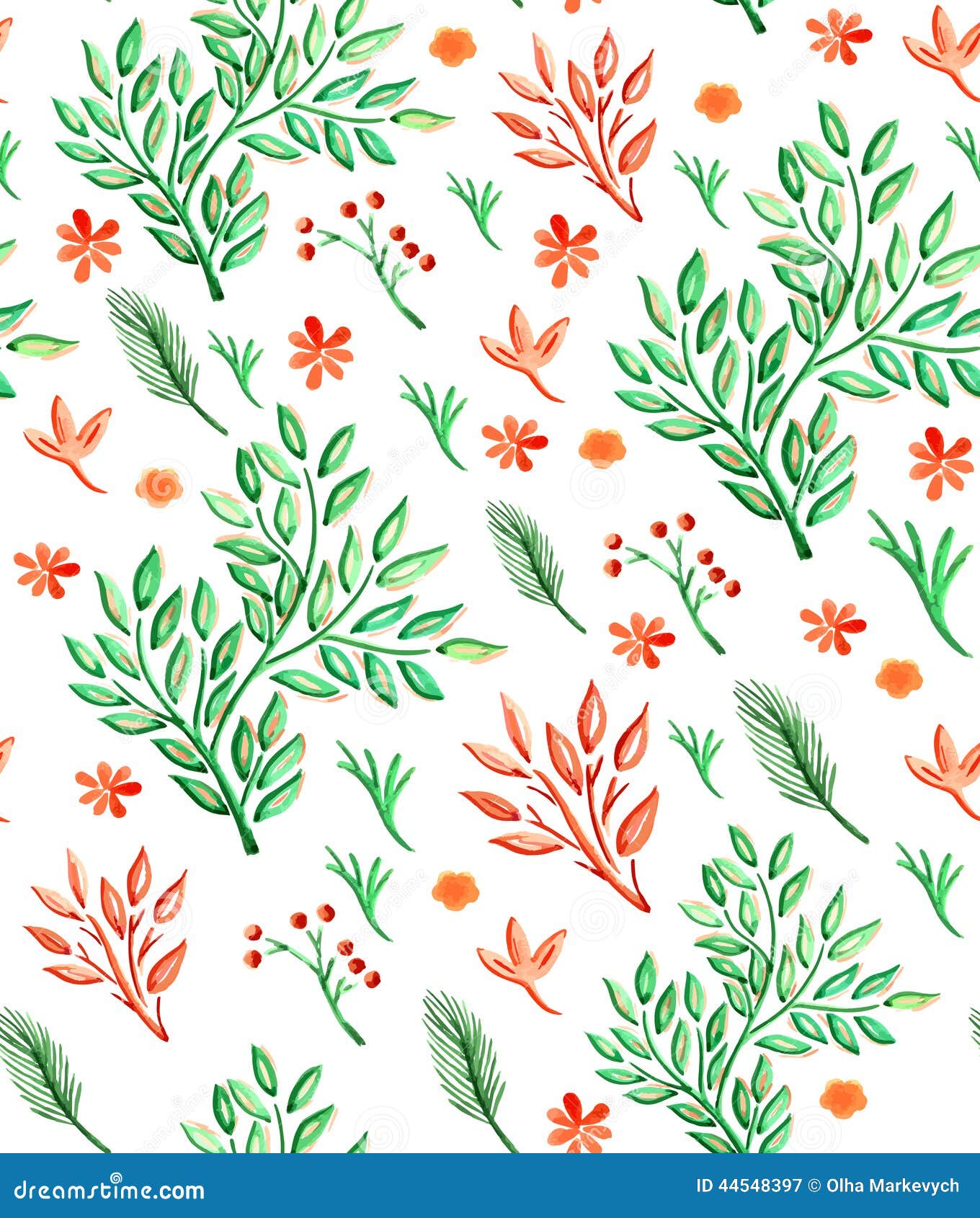 Plants Seamless Pattern stock vector. Illustration of textile - 44548397