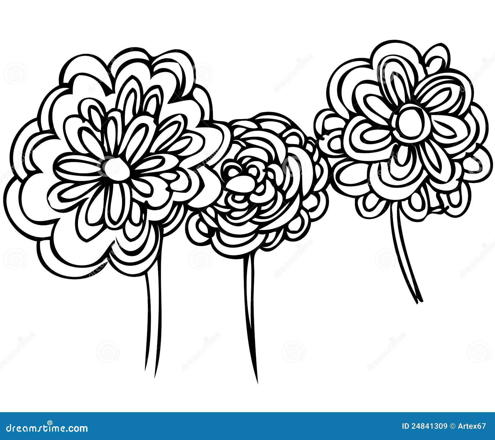 Plants is Three Abstract Flowering Flowers Stock Vector - Illustration ...