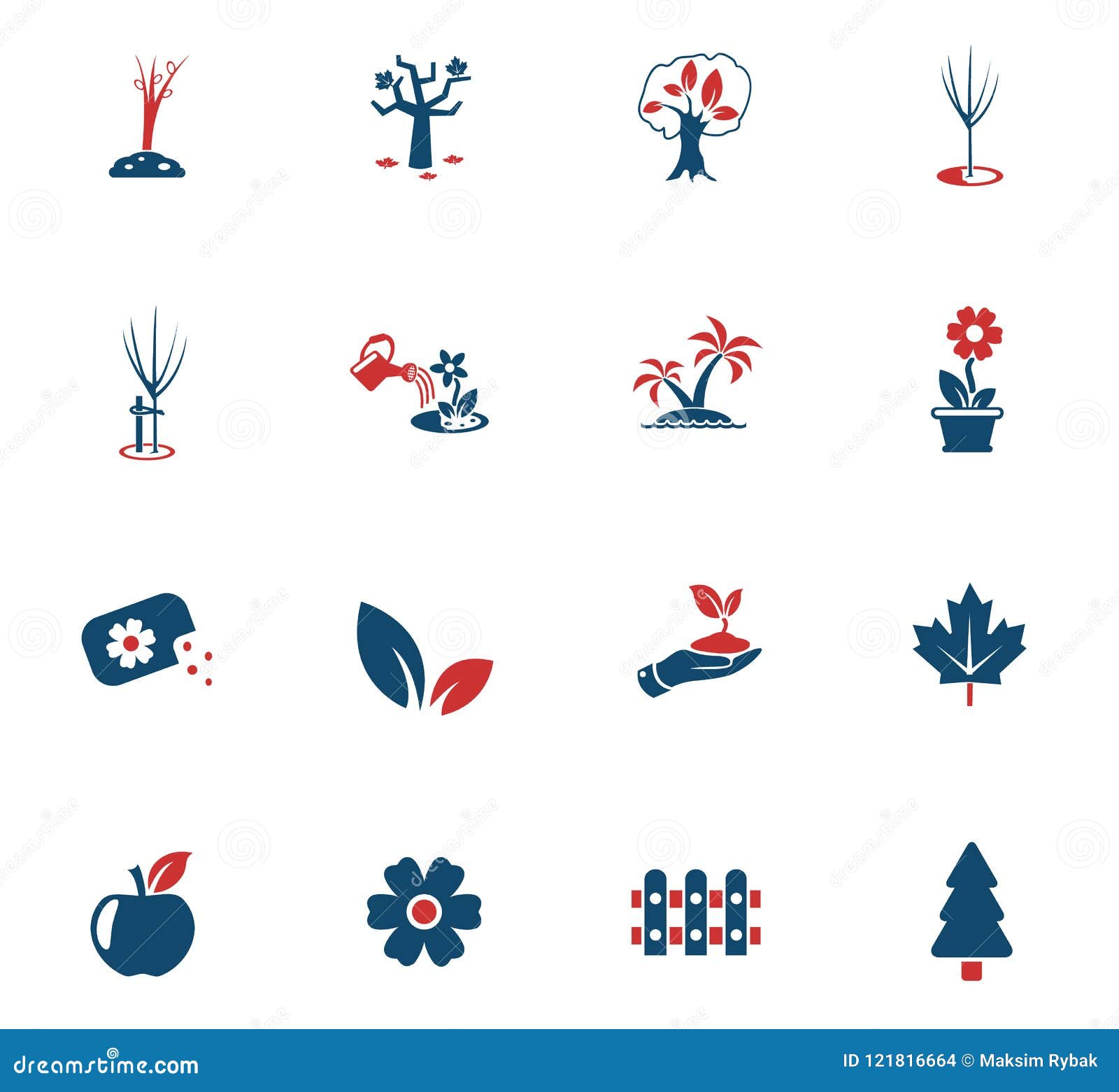 Plants tools icon set stock vector. Illustration of plants - 121816664