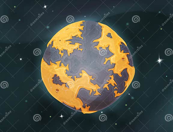 Planète De La Terre De Bande Dessinée Sur Le Fond De Lespace