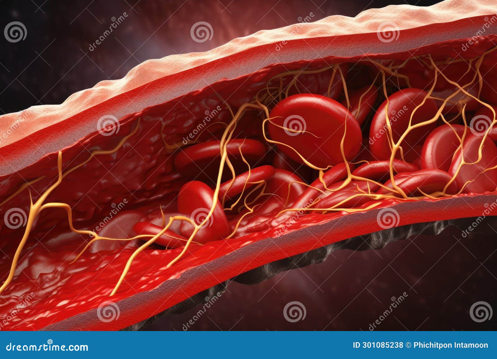 Plaque Buildup: Blocked Vein or Artery - Generative AI Stock Photo ...
