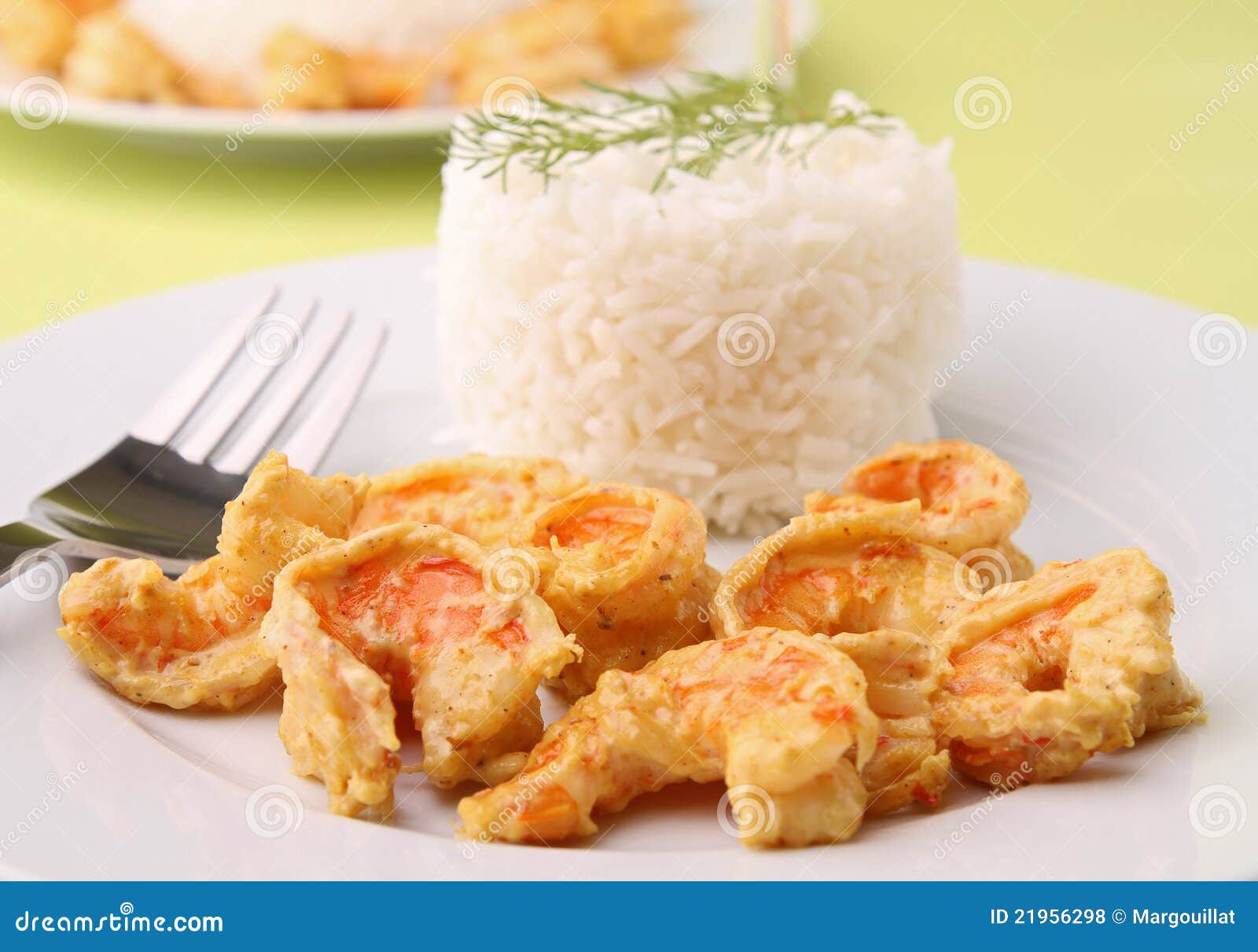 Plaque De Riz Avec La Crevette De Cari Photo stock - Image of cuisine ...