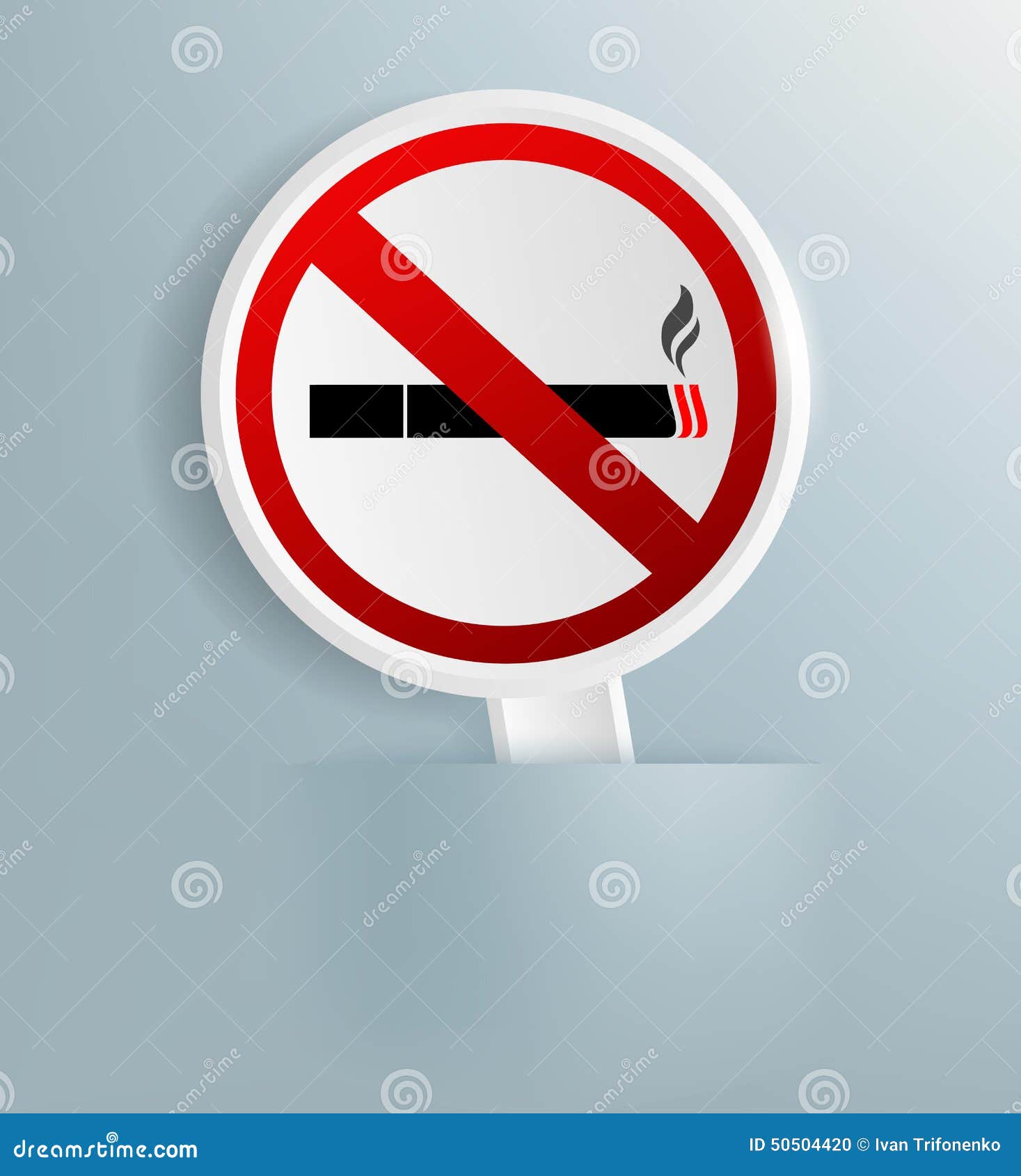 Plaque Designating Smoking Ban Stock Illustration - Illustration of ...