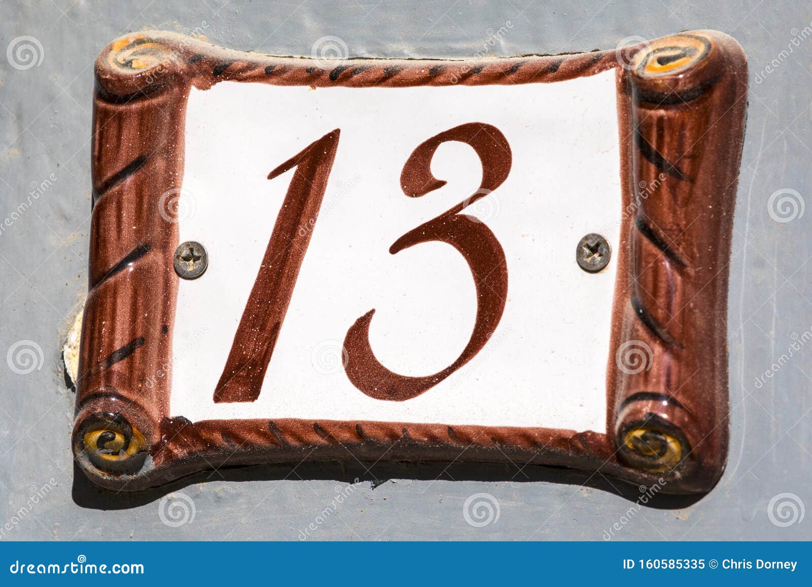 Number 13 Plaque stock image. Image of count, detail - 160585335