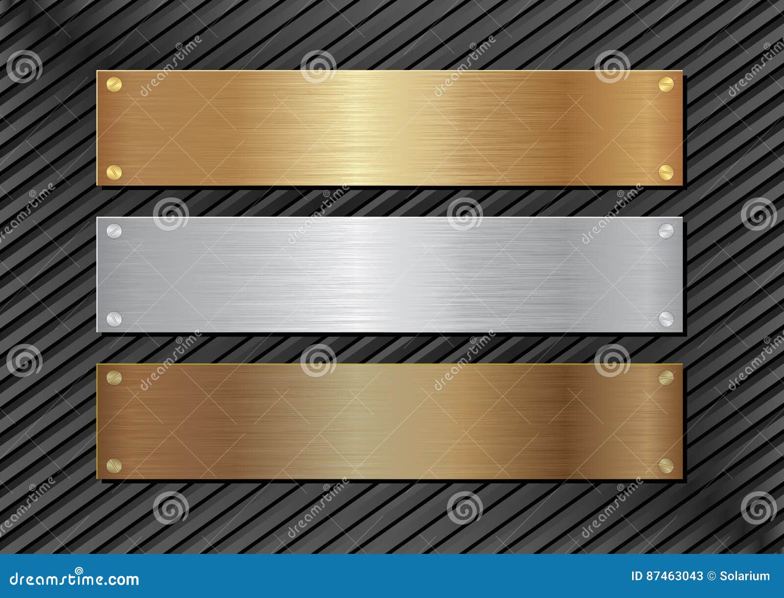 Plaques stock vector. Illustration of modern, silver - 87463043